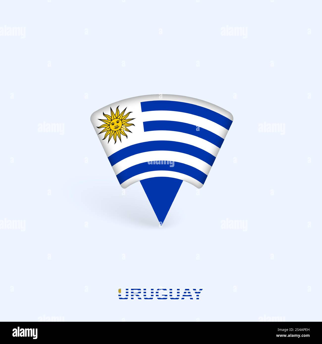 Uruguay Flag Map Pointer Design with Shadow. Vector illustrator Stock Vector Image & Art - Alamy