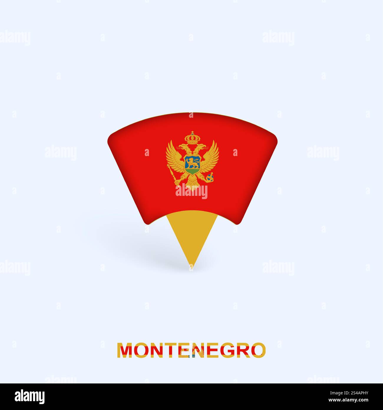 Montenegro Flag Map Pointer Design with Shadow. Vector illustrator ...