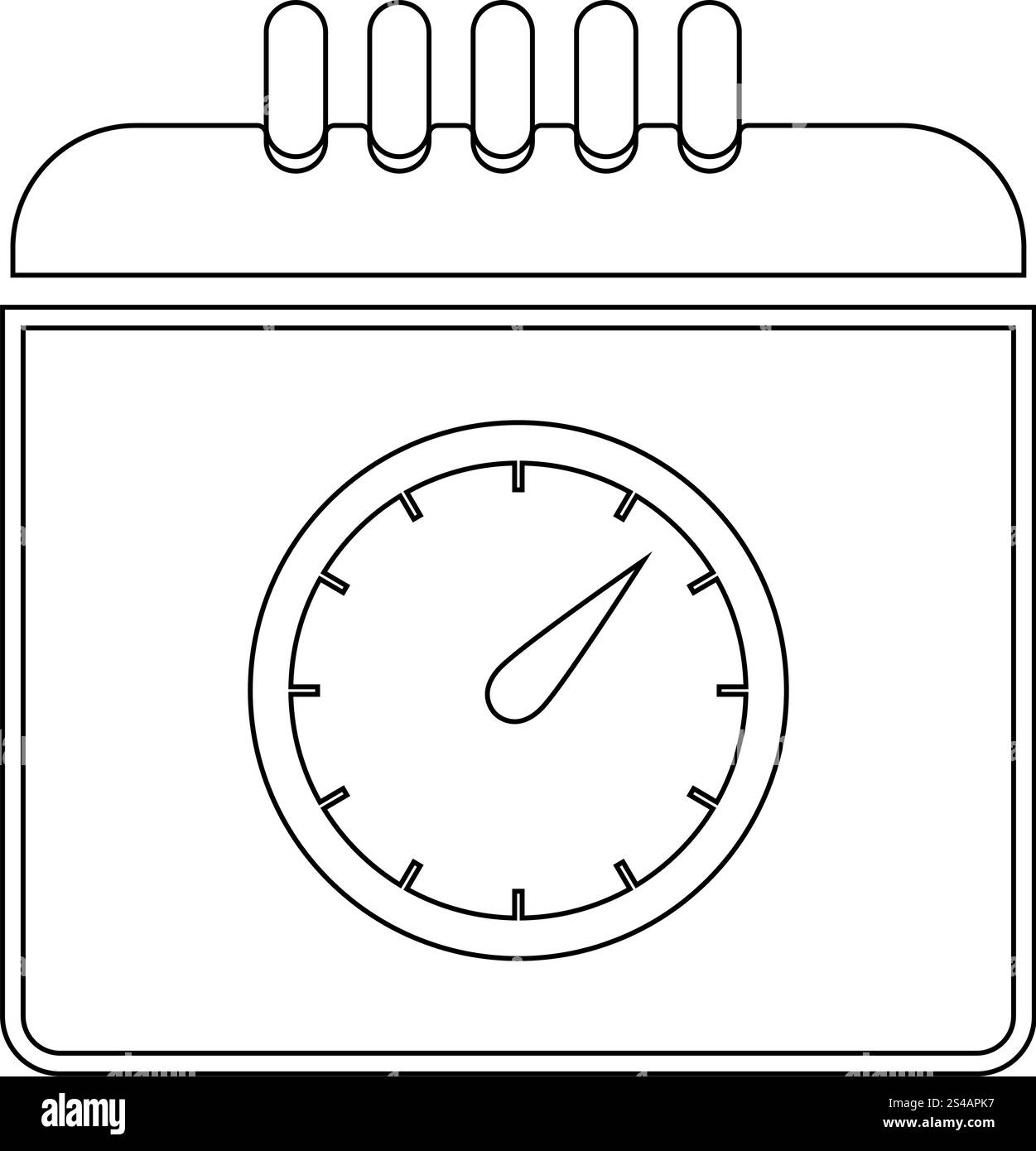Calendar with a clock icon Stock Vector Image & Art - Alamy