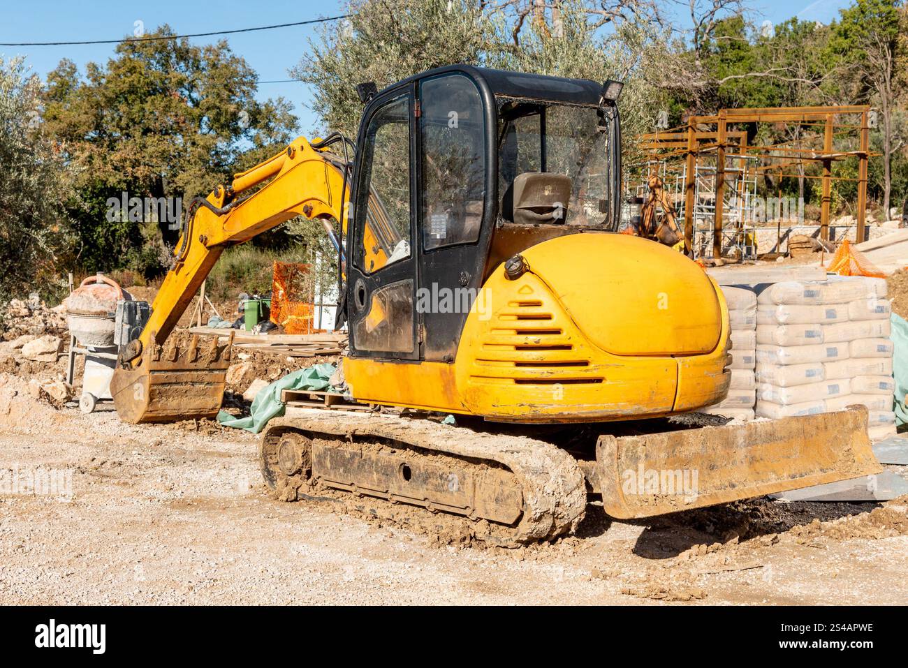 Structural Machine on Construction Site, Excavator for Excavation of ...