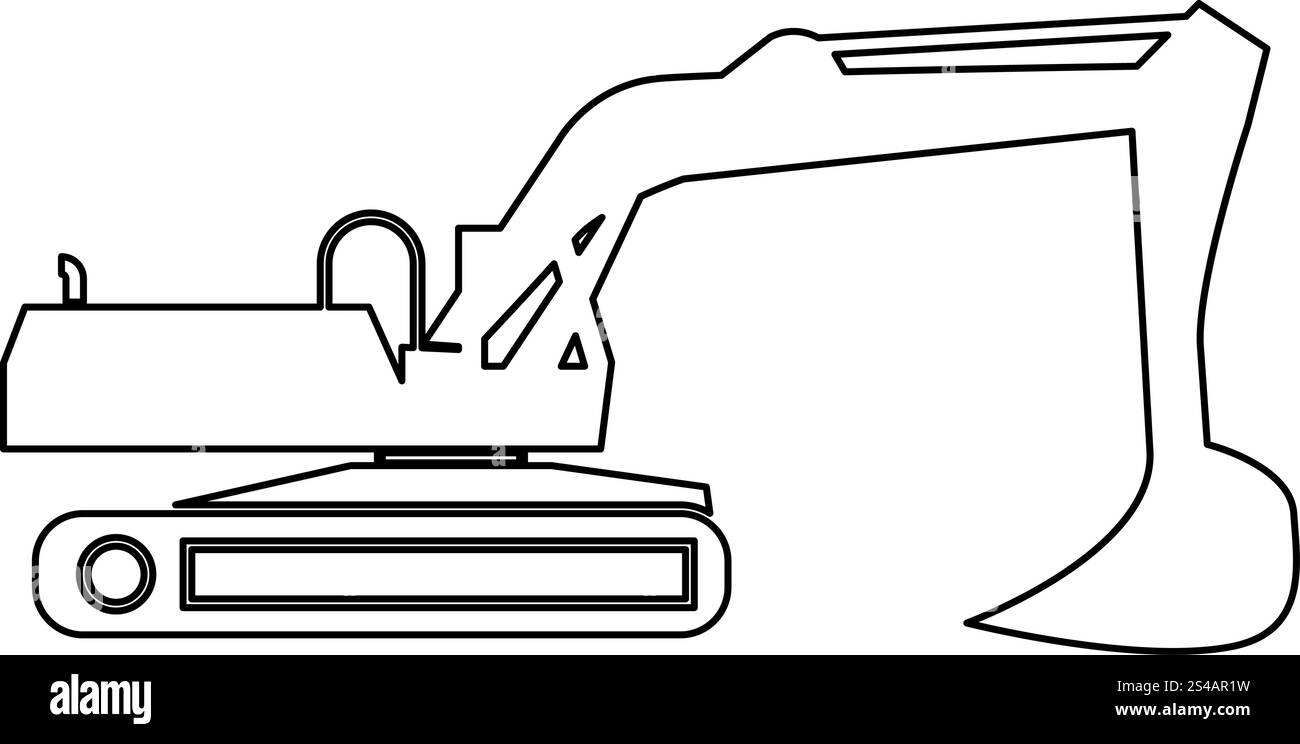 Excavator construction art Black and White Stock Photos & Images - Alamy