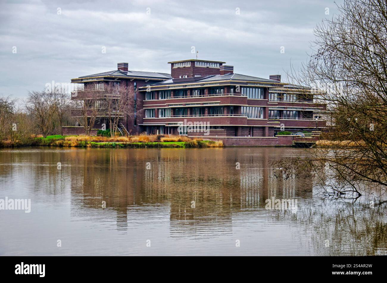 Spijk, The Netherlands, January 4, 2025: residential building with ...