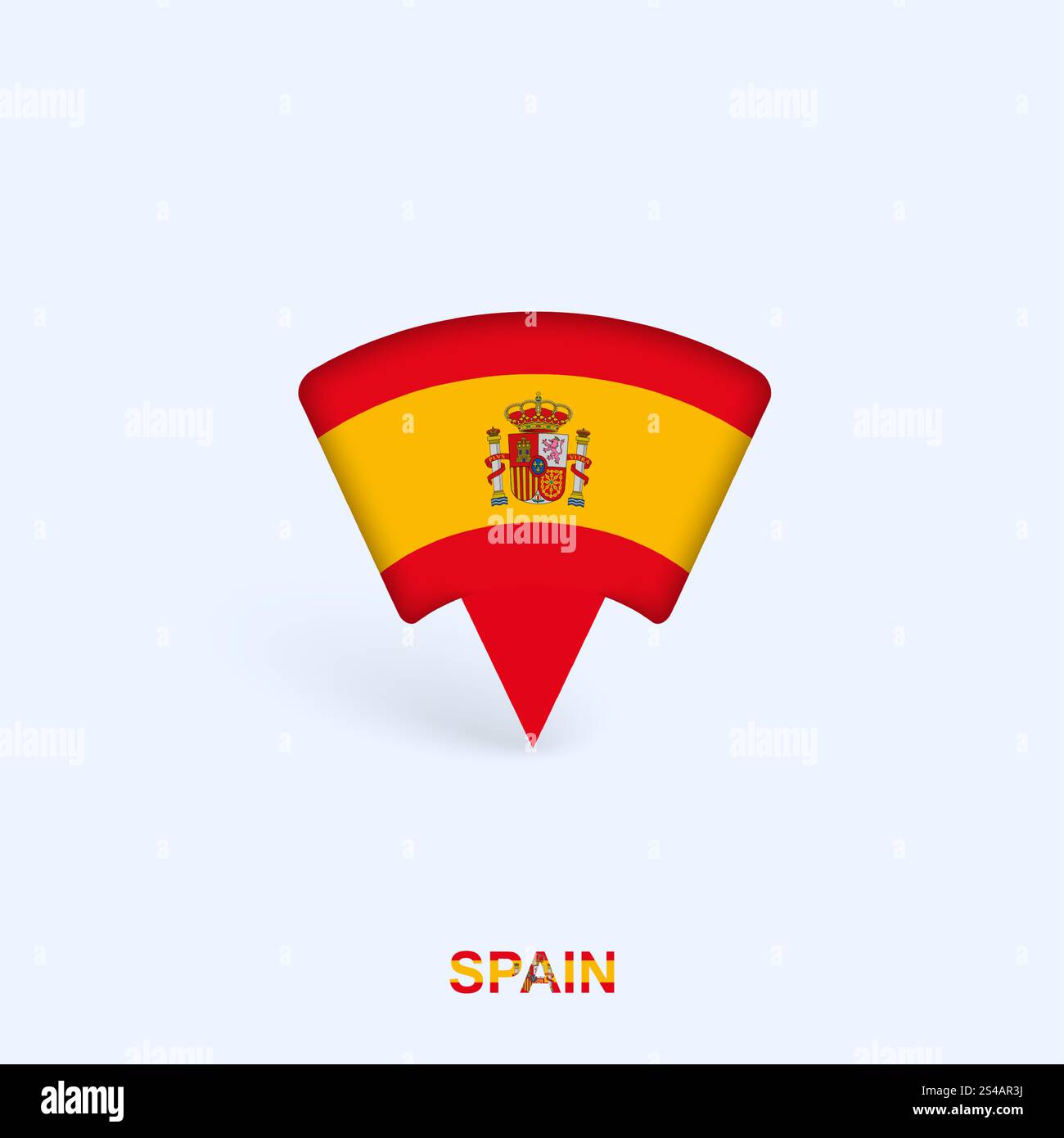 Spain Flag Map Pointer Design with Shadow. Vector illustrator Stock ...