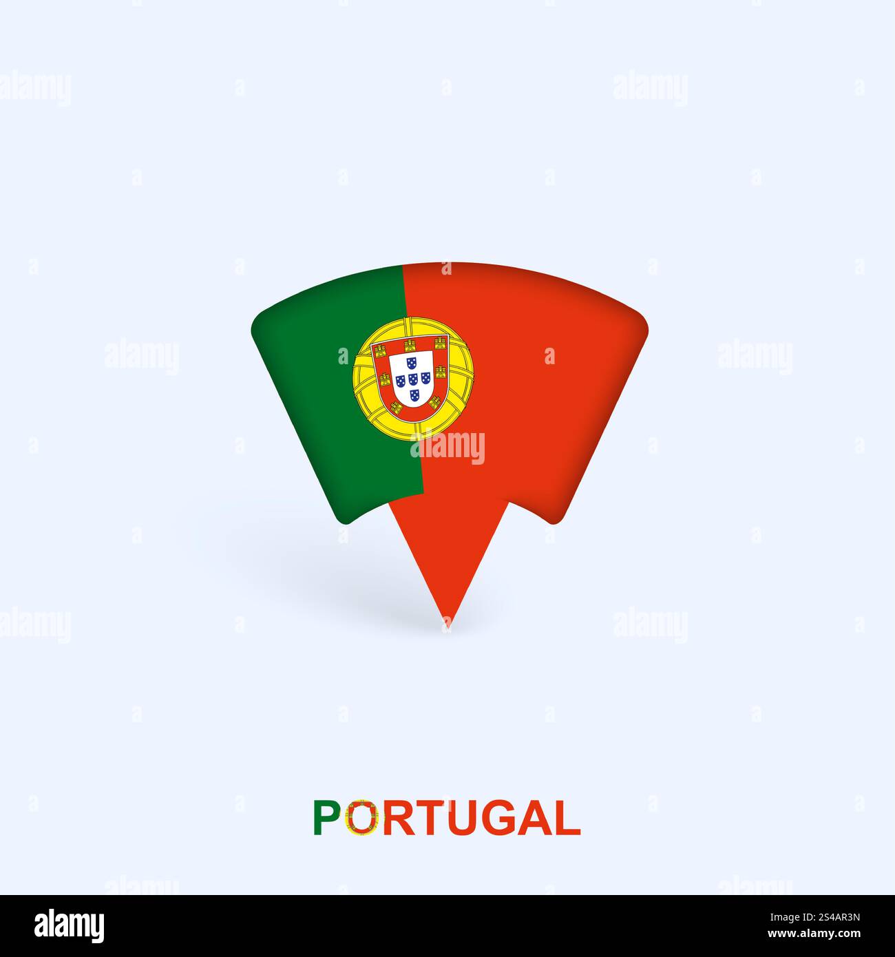 Portugal Flag Map Pointer Design with Shadow. Vector illustrator Stock ...