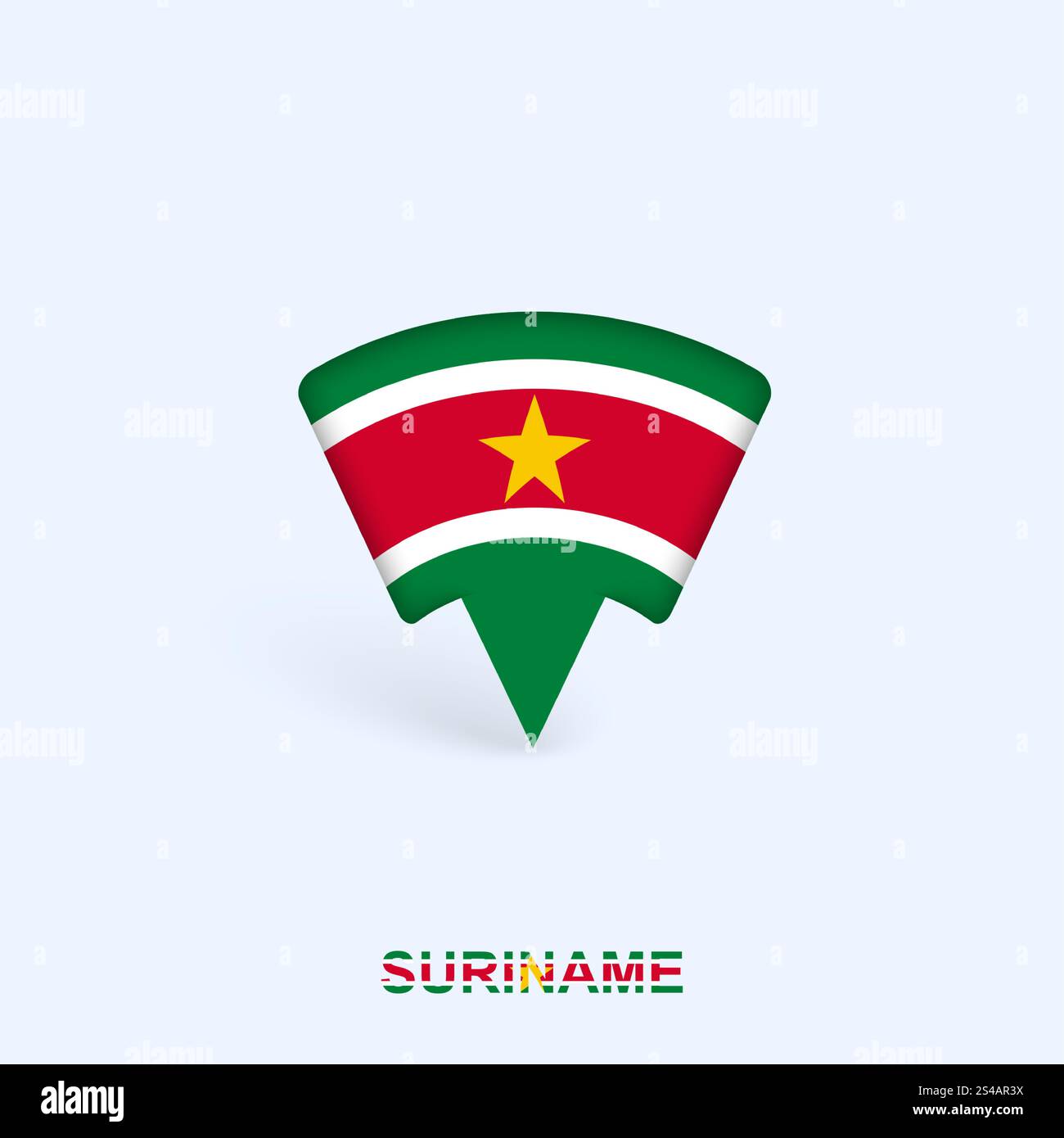 Suriname Flag Map Pointer Design with Shadow. Vector illustrator Stock Vector Image & Art - Alamy