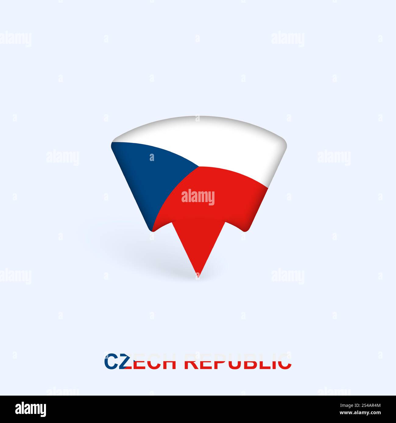 Czech Republic Flag Map Pointer Design with Shadow. Vector illustrator ...