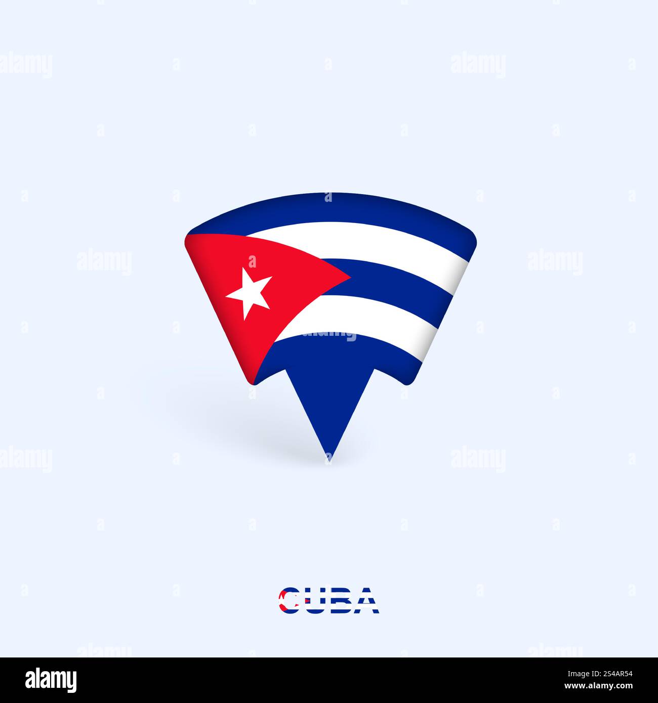 Cuba Flag Map Pointer Design with Shadow. Vector illustrator Stock ...
