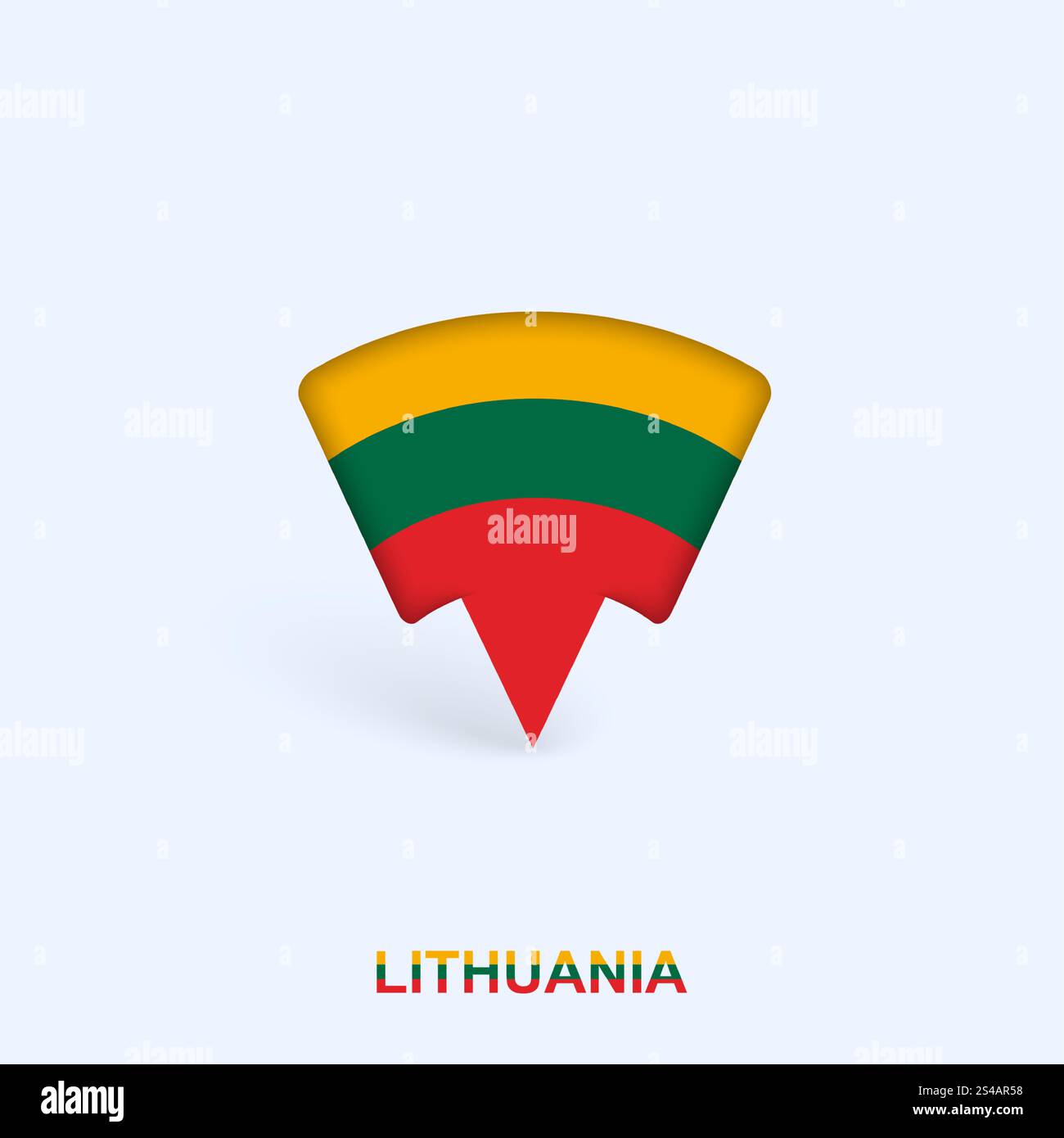 Lithuania Flag Map Pointer Design with Shadow. Vector illustrator Stock ...