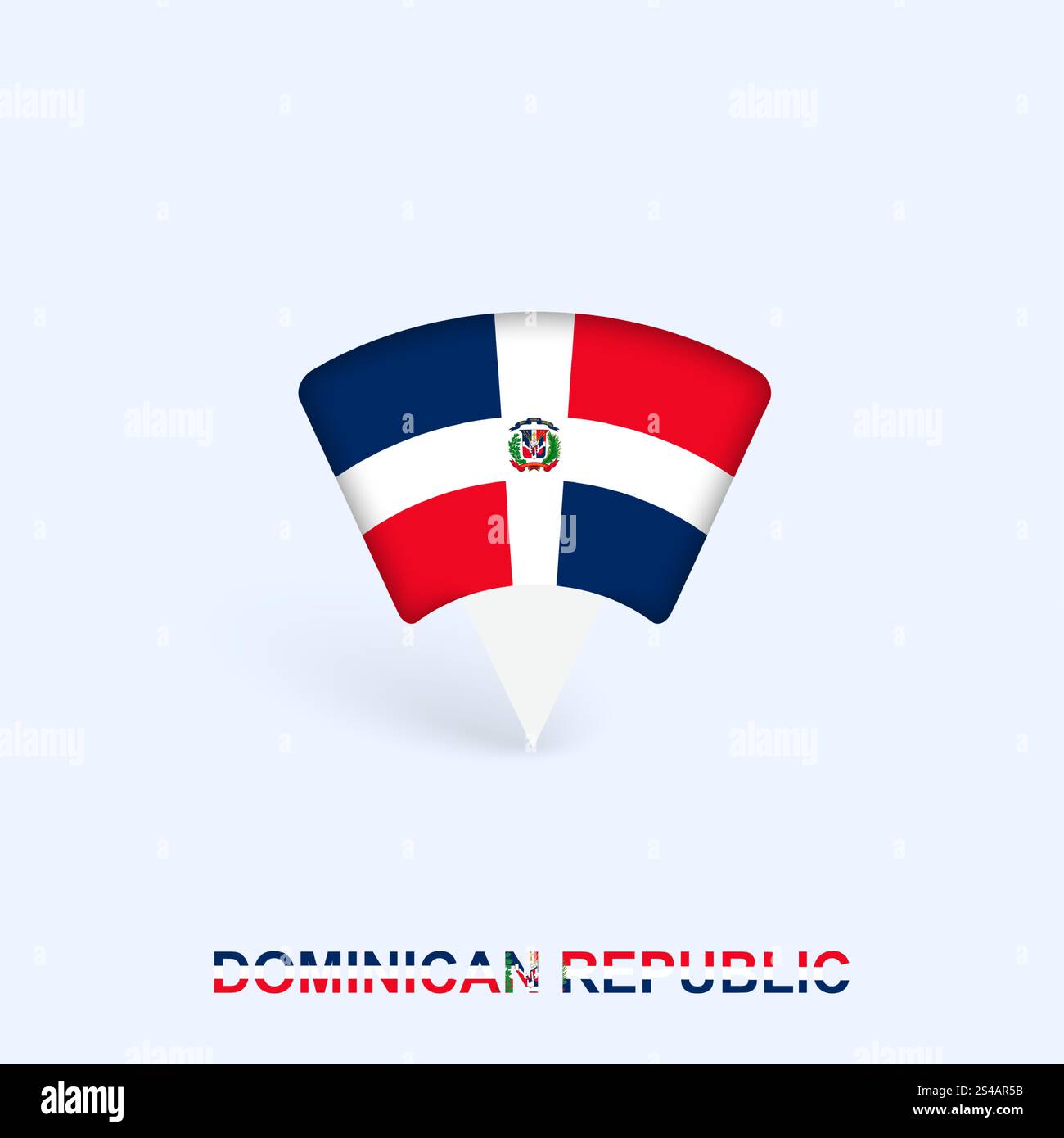 Dominican Republic Flag Map Pointer Design with Shadow. Vector ...