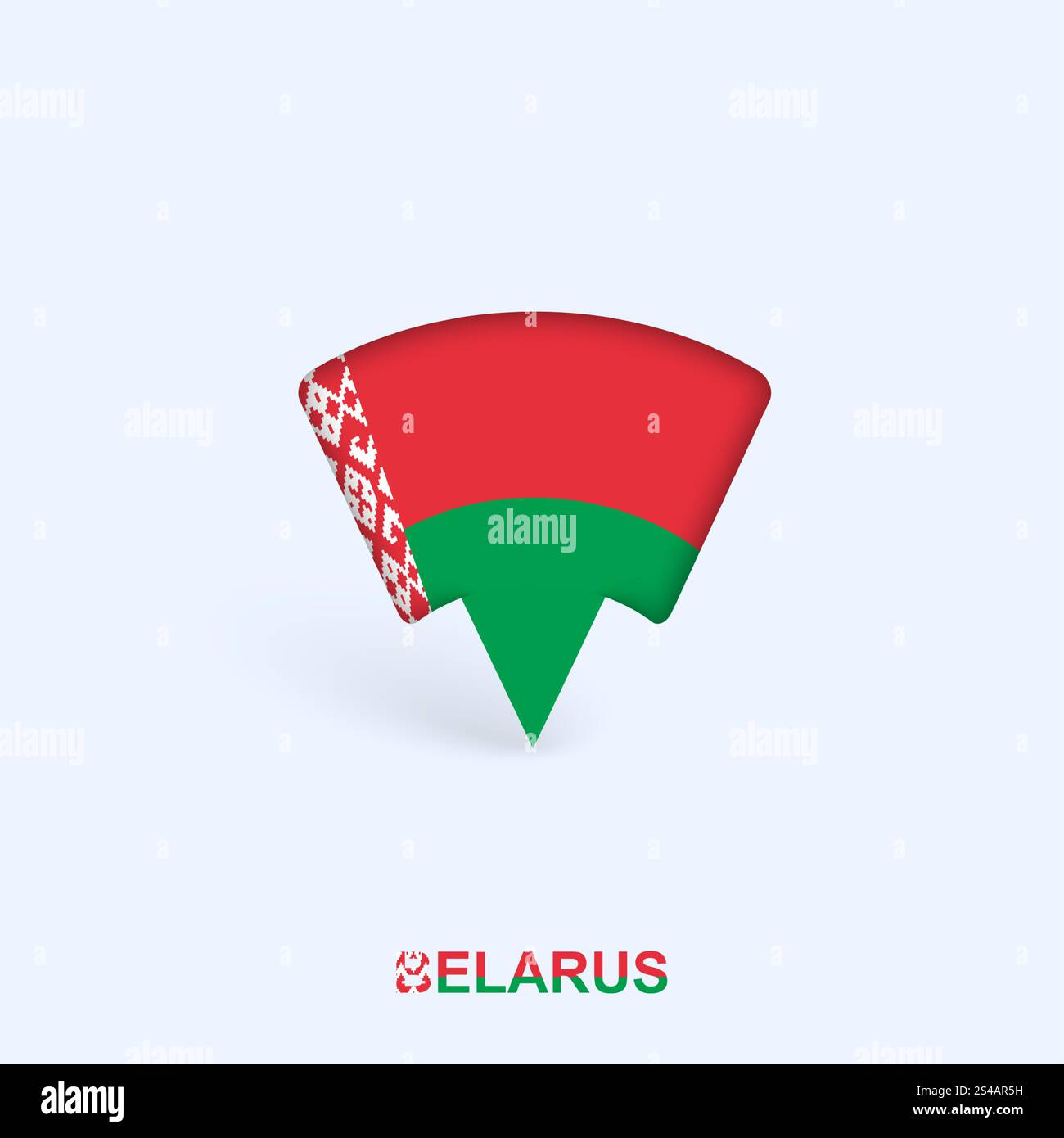 Belarus Flag Map Pointer Design with Shadow. Vector illustrator Stock ...