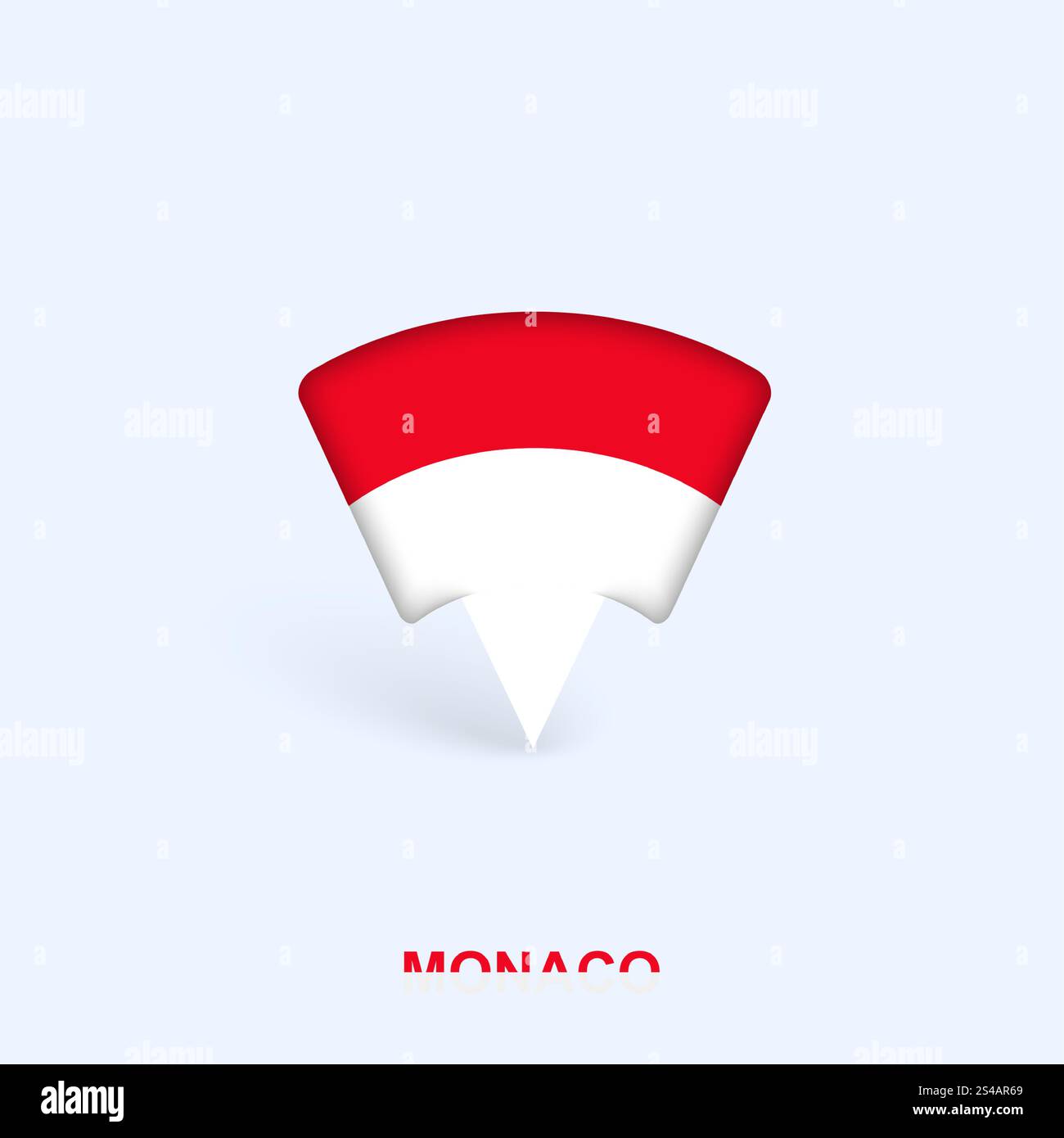 Monaco Flag Map Pointer Design with Shadow. Vector illustrator Stock ...