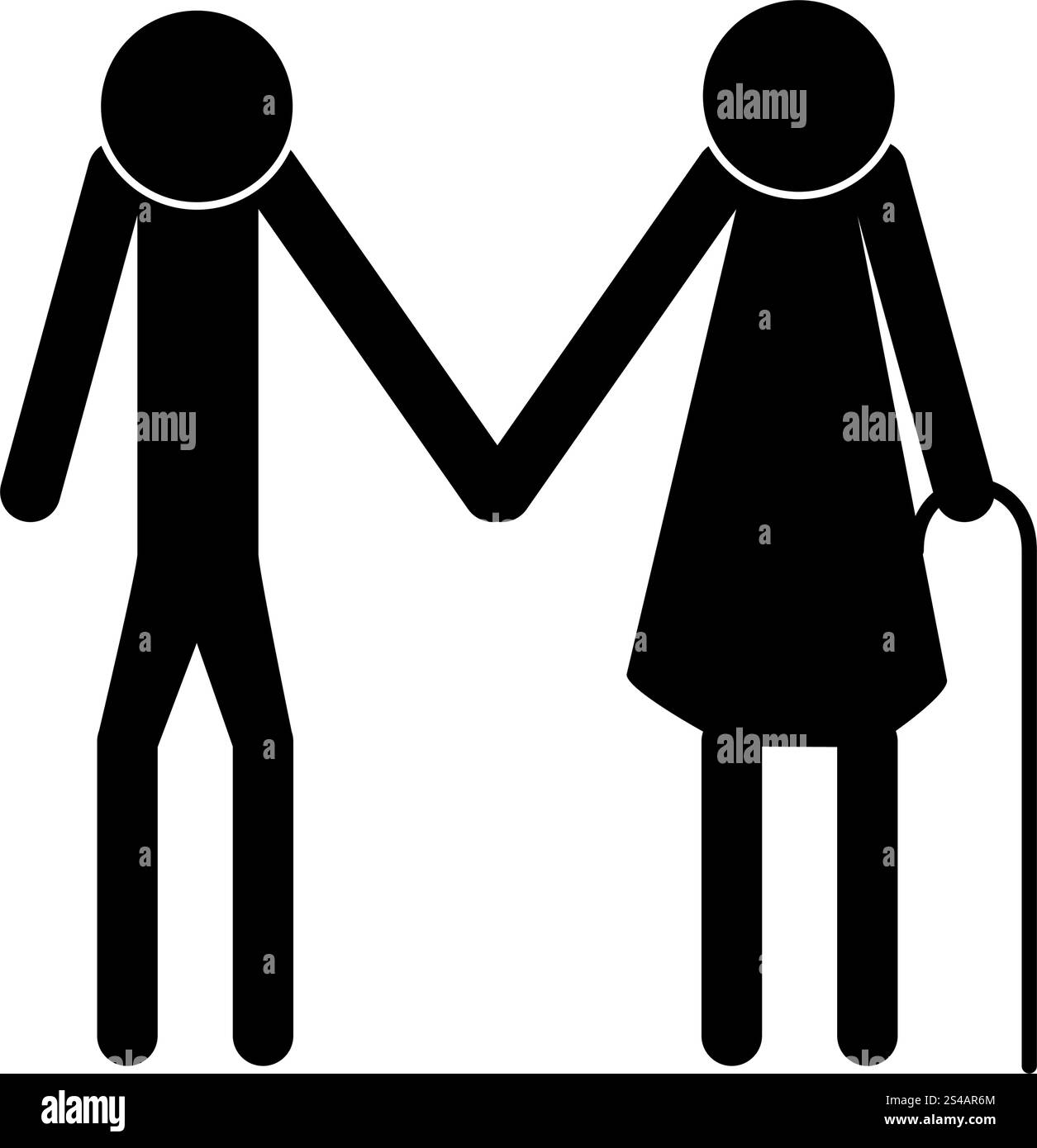 Elder people stick black icon Stock Vector Image & Art - Alamy