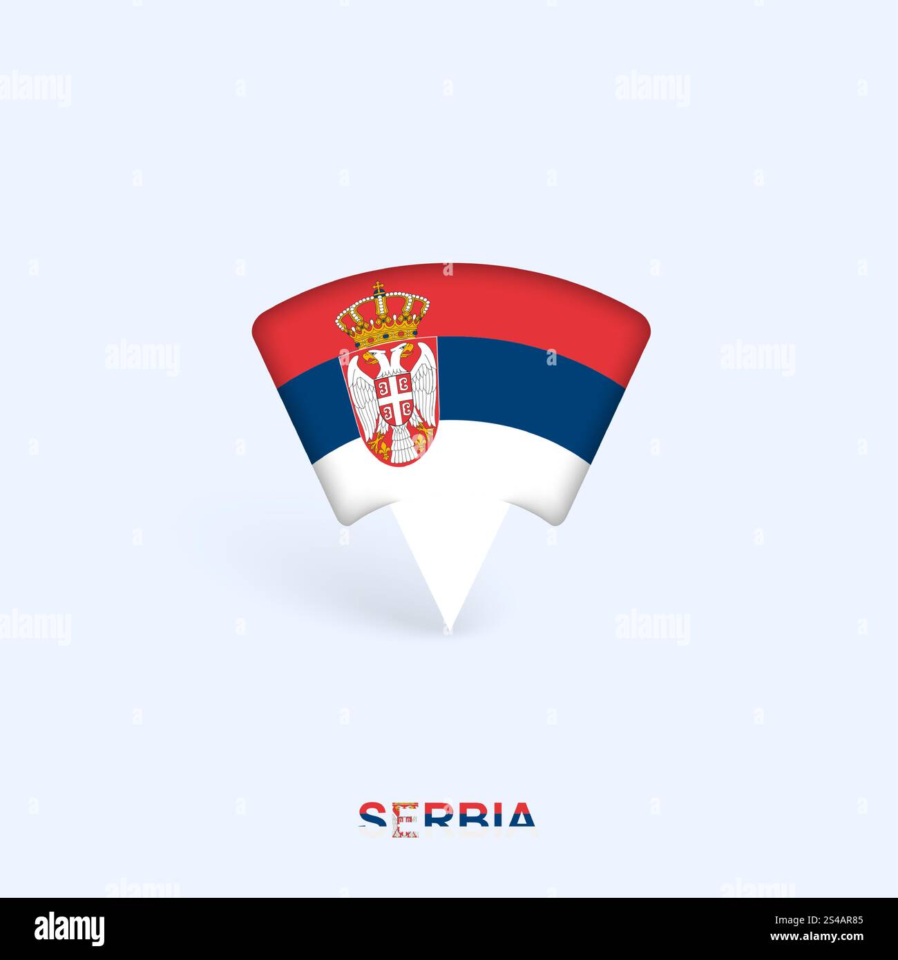 Serbia Flag Map Pointer Design with Shadow. Vector illustrator Stock ...