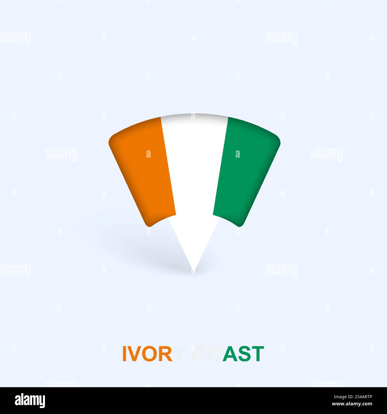 Ivory Coast Flag Map Pointer Design with Shadow. Vector illustrator Stock Vector Image & Art - Alamy