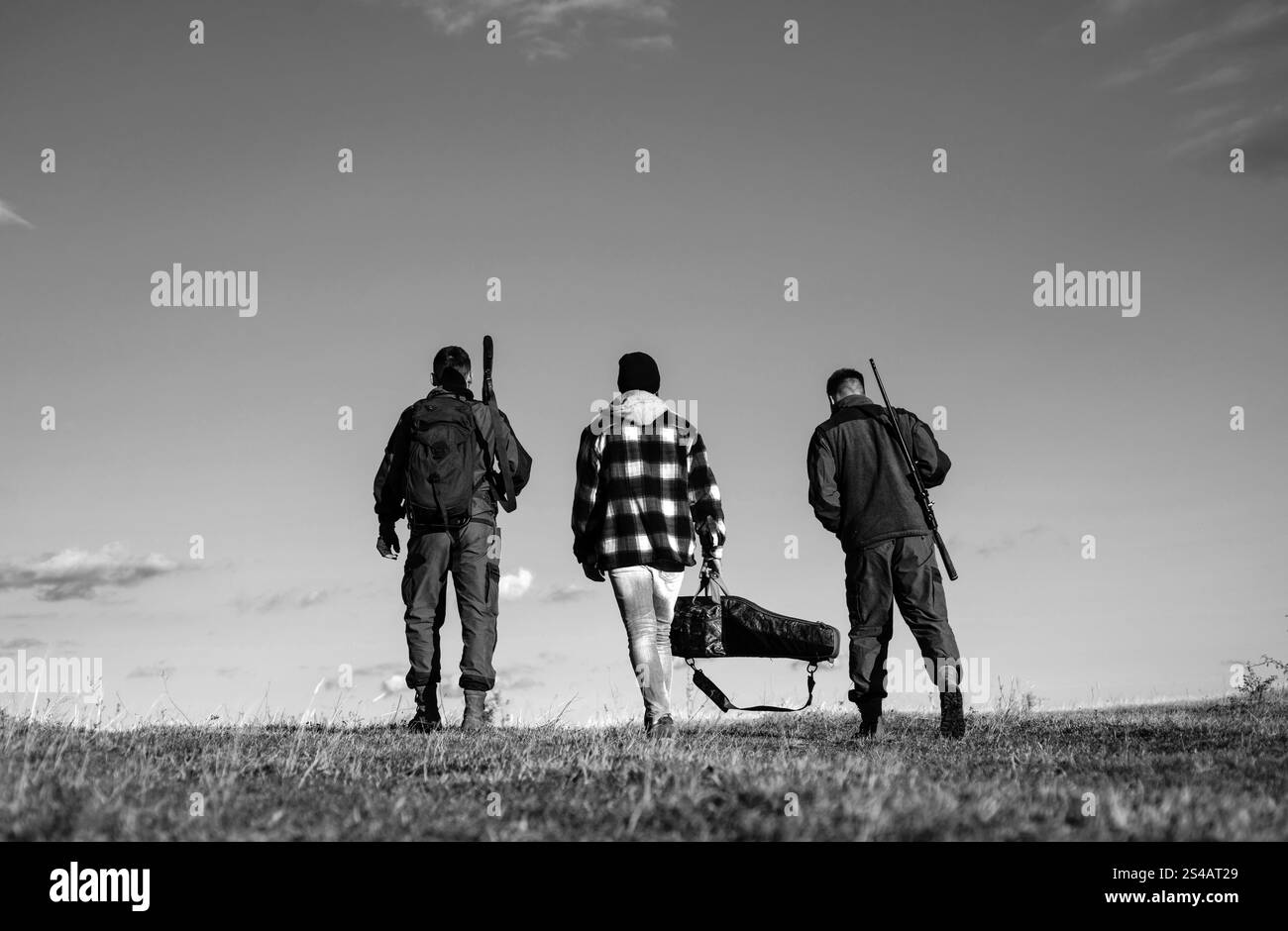 American hunting rifles. Hunting without borders. Hunter with shotgun ...