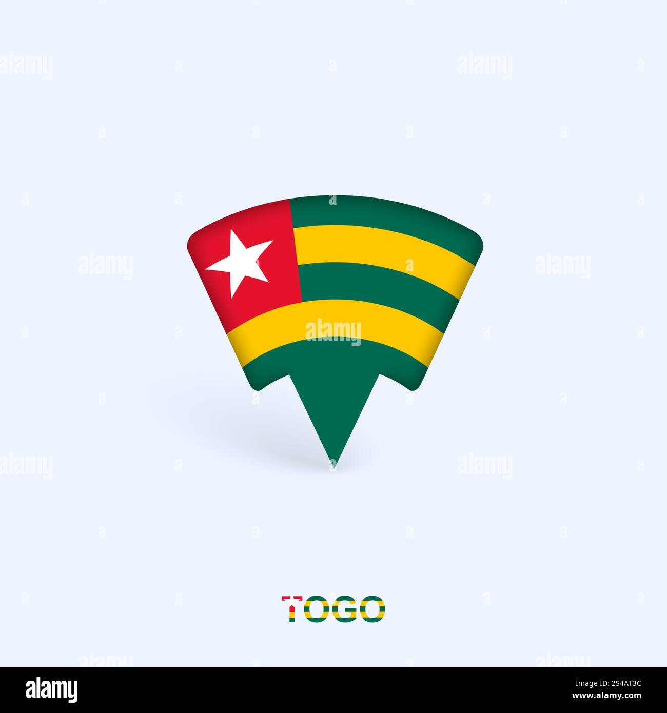 Togo Flag Map Pointer Design with Shadow. Vector illustrator Stock ...