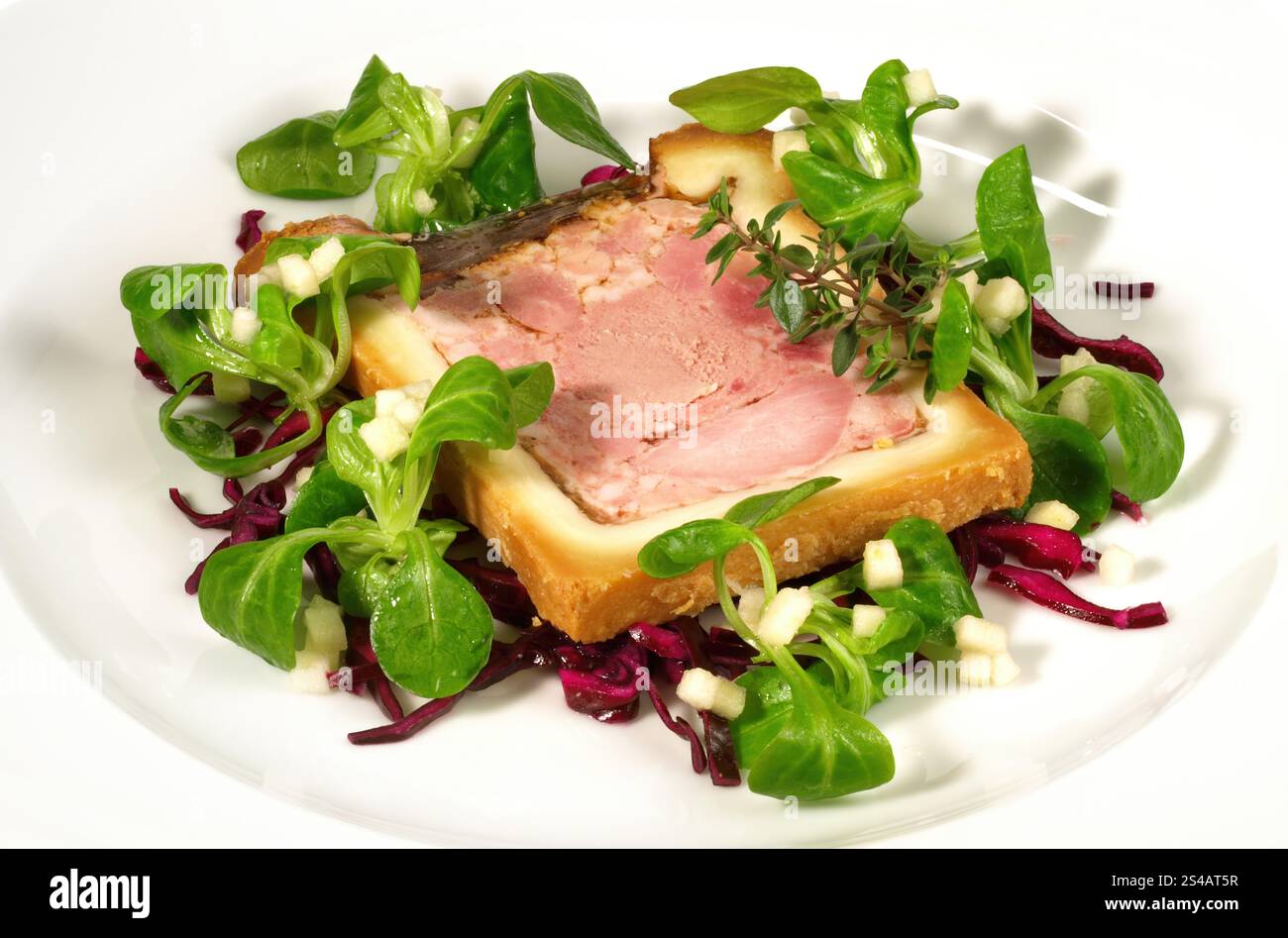 Wild Game Meat Terrine with Salad Stock Photo - Alamy