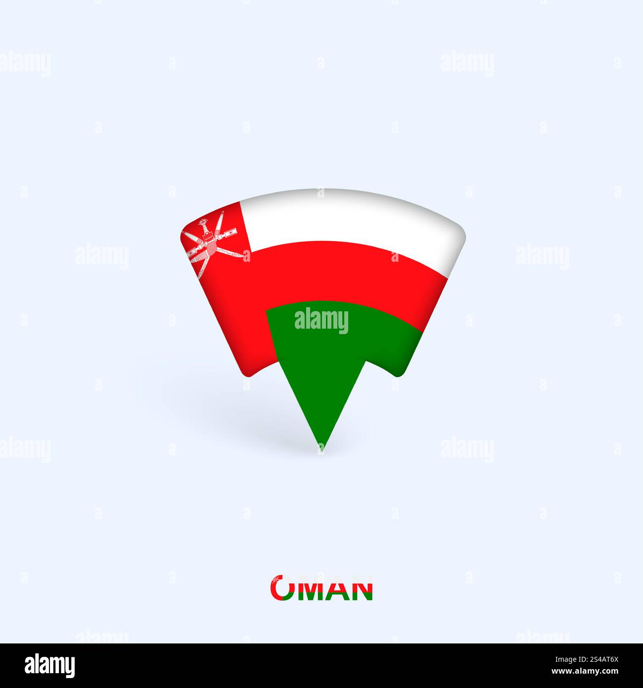 Oman Flag Map Pointer Design with Shadow. Vector illustrator Stock ...