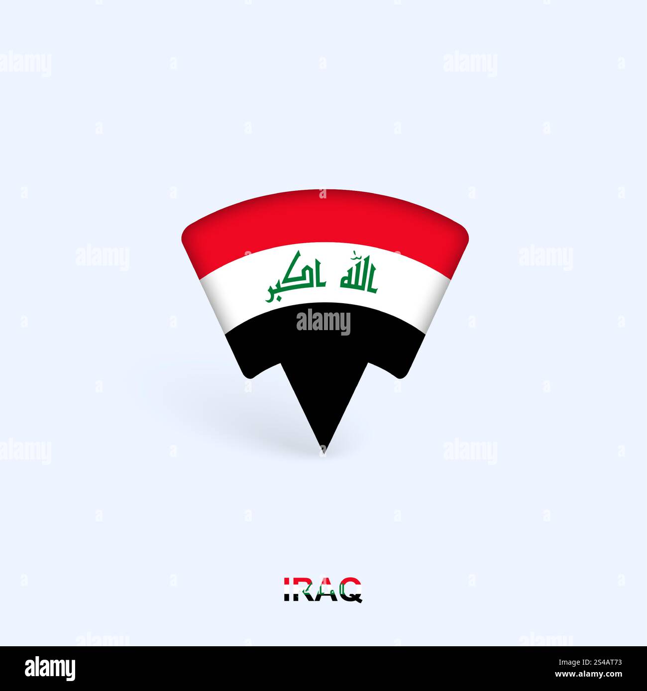 Iraq Flag Map Pointer Design with Shadow. Vector illustrator Stock ...