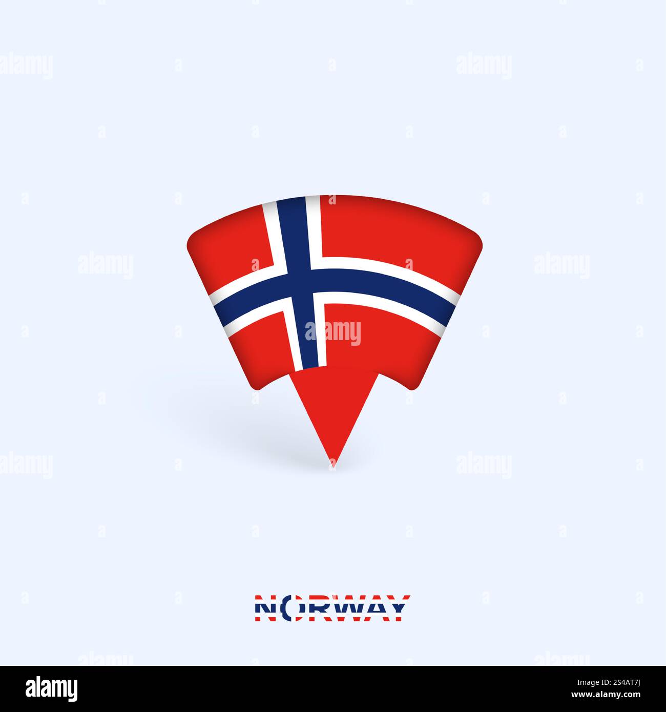 Norway Flag Map Pointer Design with Shadow. Vector illustrator Stock ...