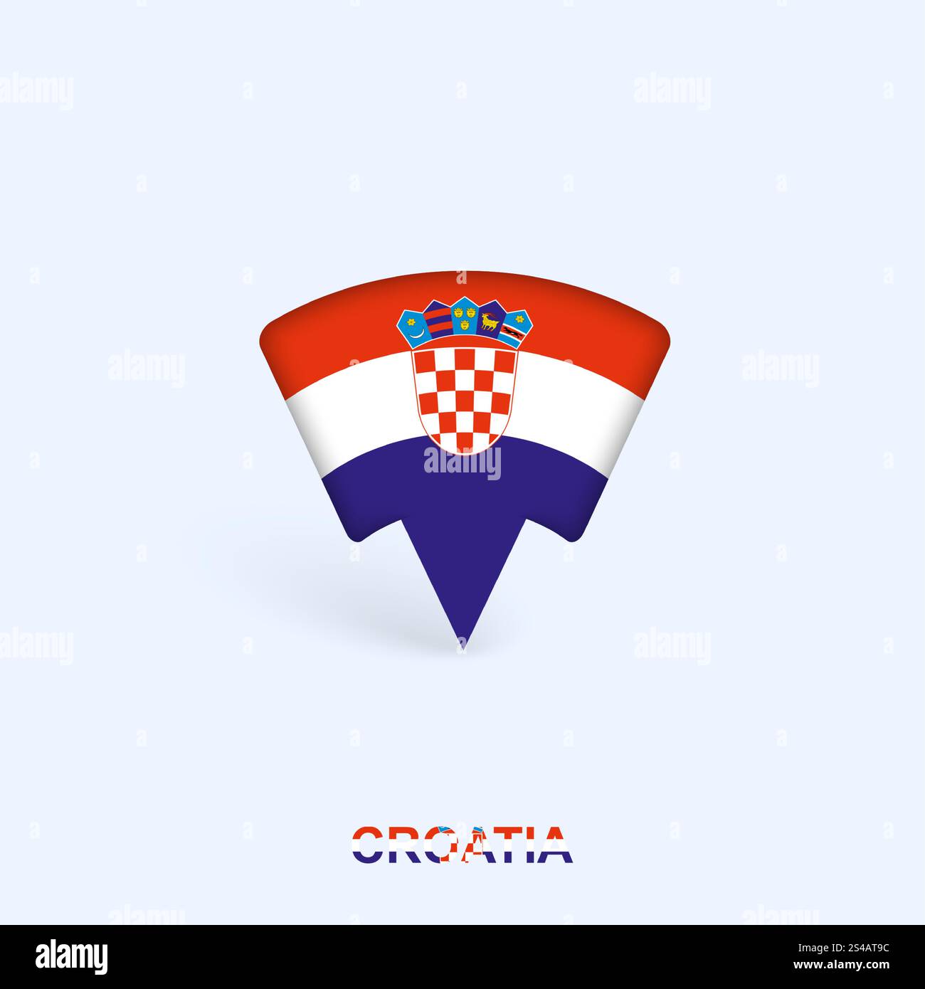Croatia Flag Map Pointer Design with Shadow. Vector illustrator Stock ...