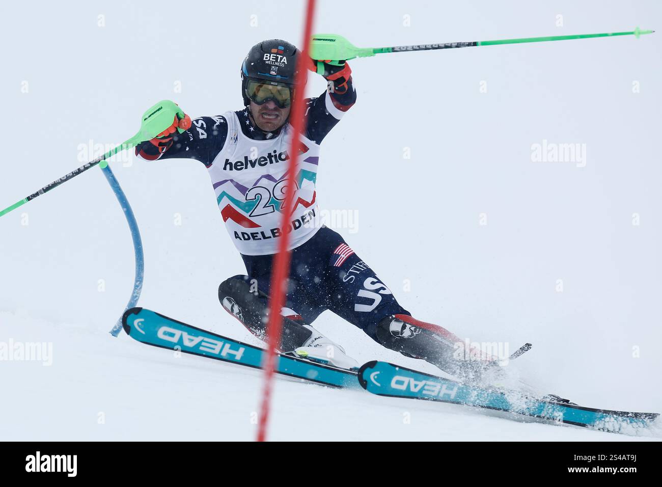 United States' Benjamin Ritchie speeds down the course during an alpine ...