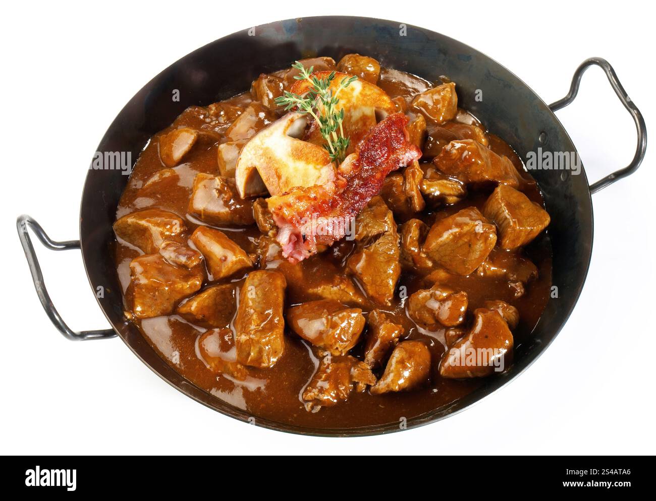 Roast meat in pan Cut Out Stock Images & Pictures - Alamy
