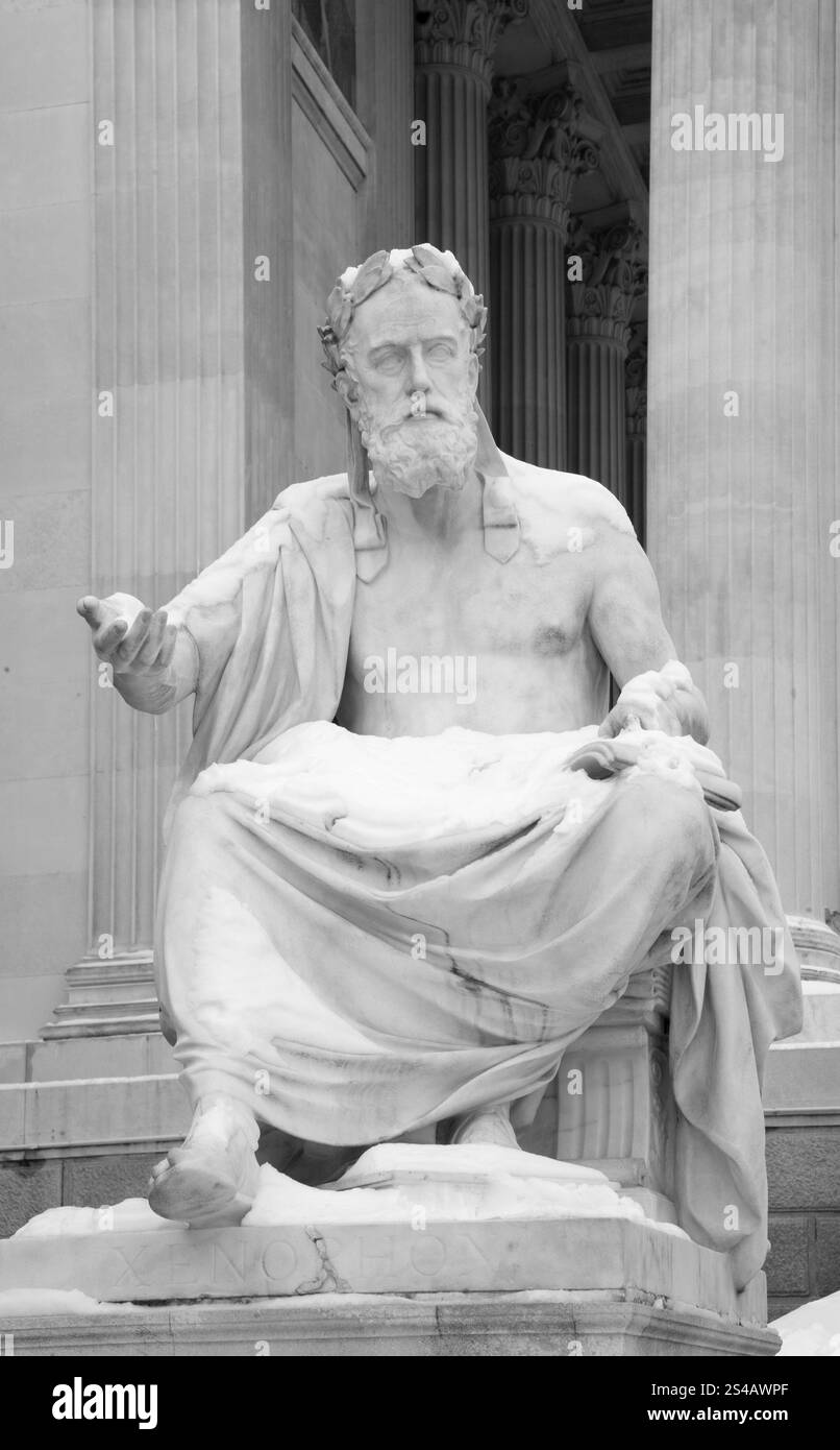 Vienna - The philosopher statue in front of Parliament building in ...