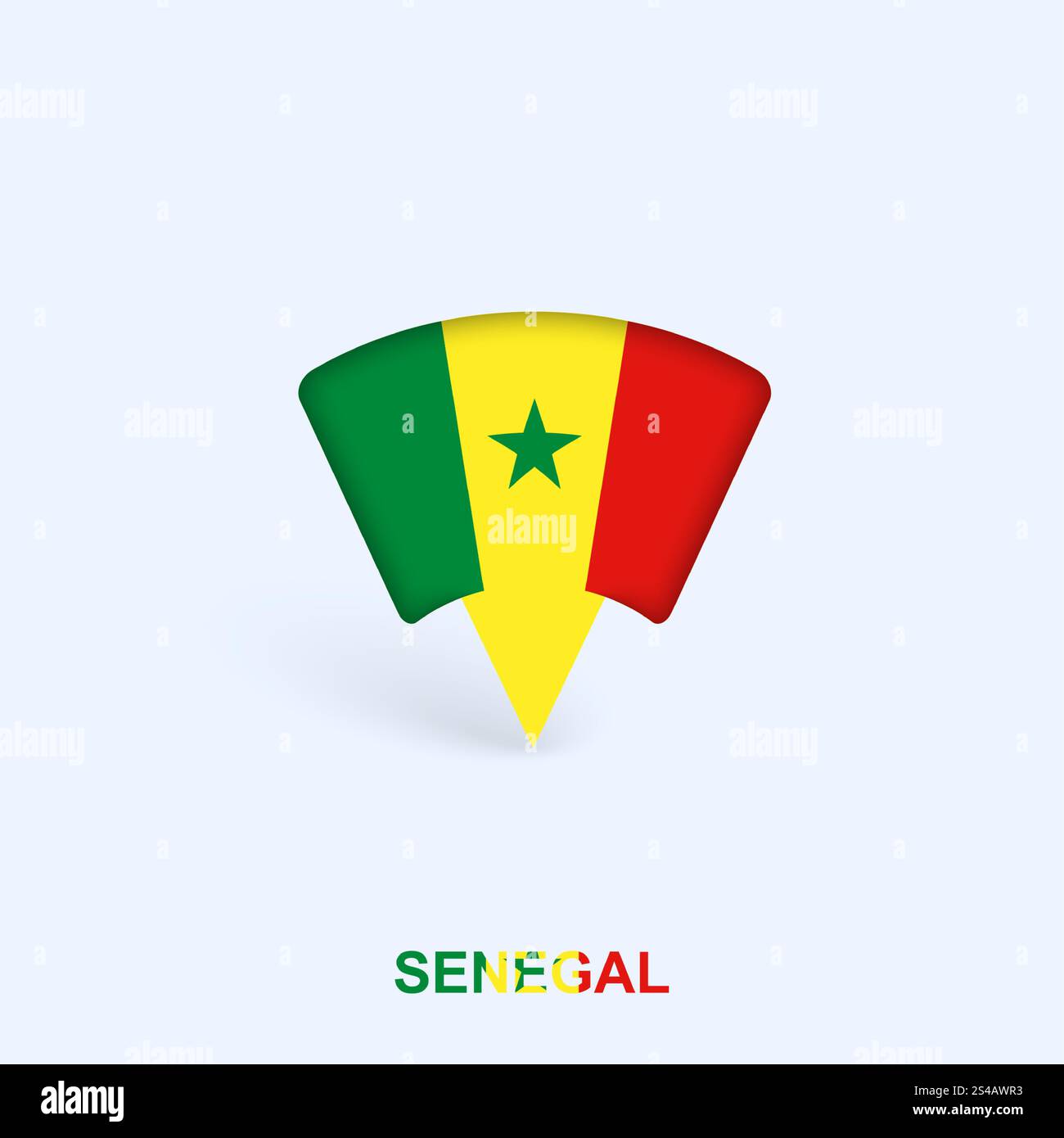Senegal Flag Map Pointer Design with Shadow. Vector illustrator Stock Vector Image & Art - Alamy