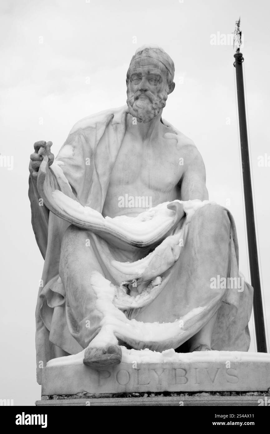 Vienna - Polybius philosopher statue for parliament in winter by Alois ...