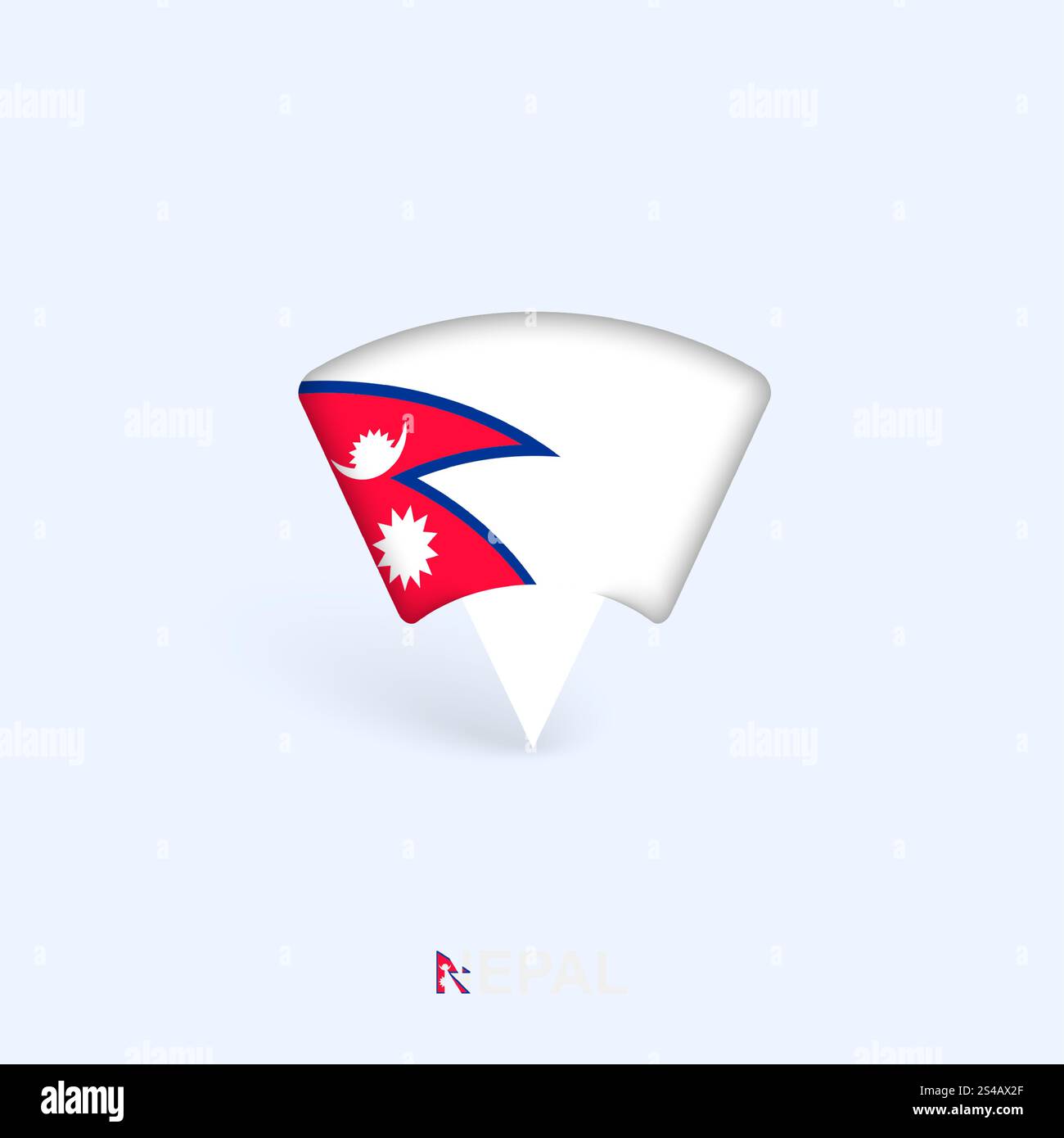Nepal Flag Map Pointer Design with Shadow. Vector illustrator Stock ...