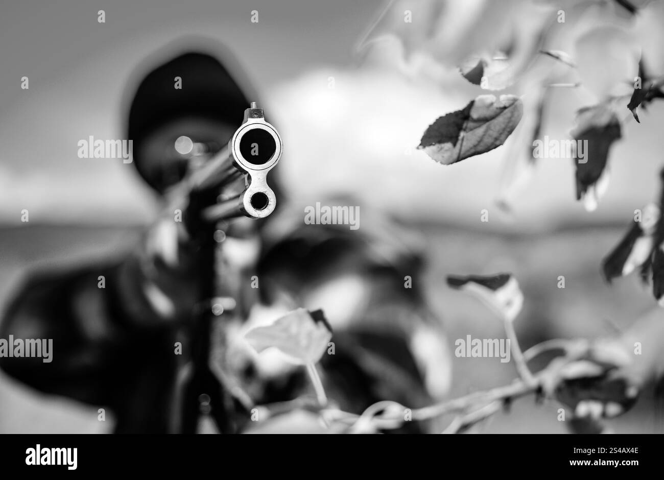 Hunting Licenses. Hunter with shotgun gun on hunt. Autumn hunting ...