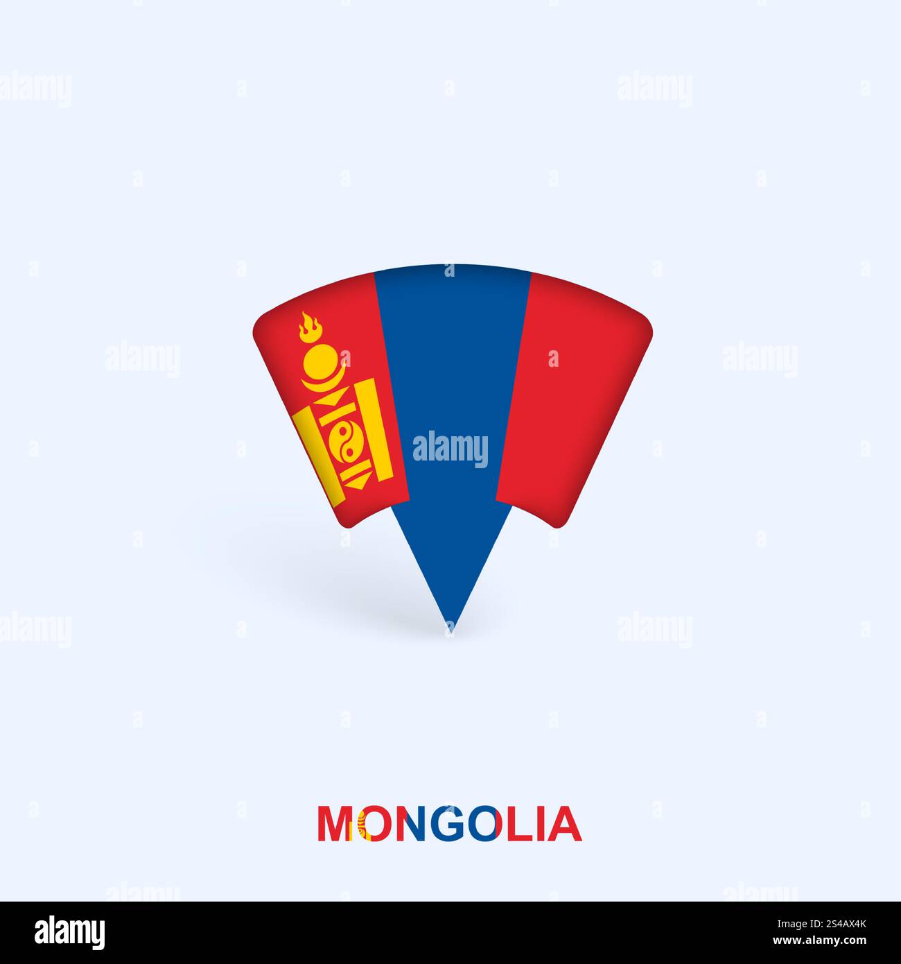 Mongolia Flag Map Pointer Design with Shadow. Vector illustrator Stock Vector Image & Art - Alamy