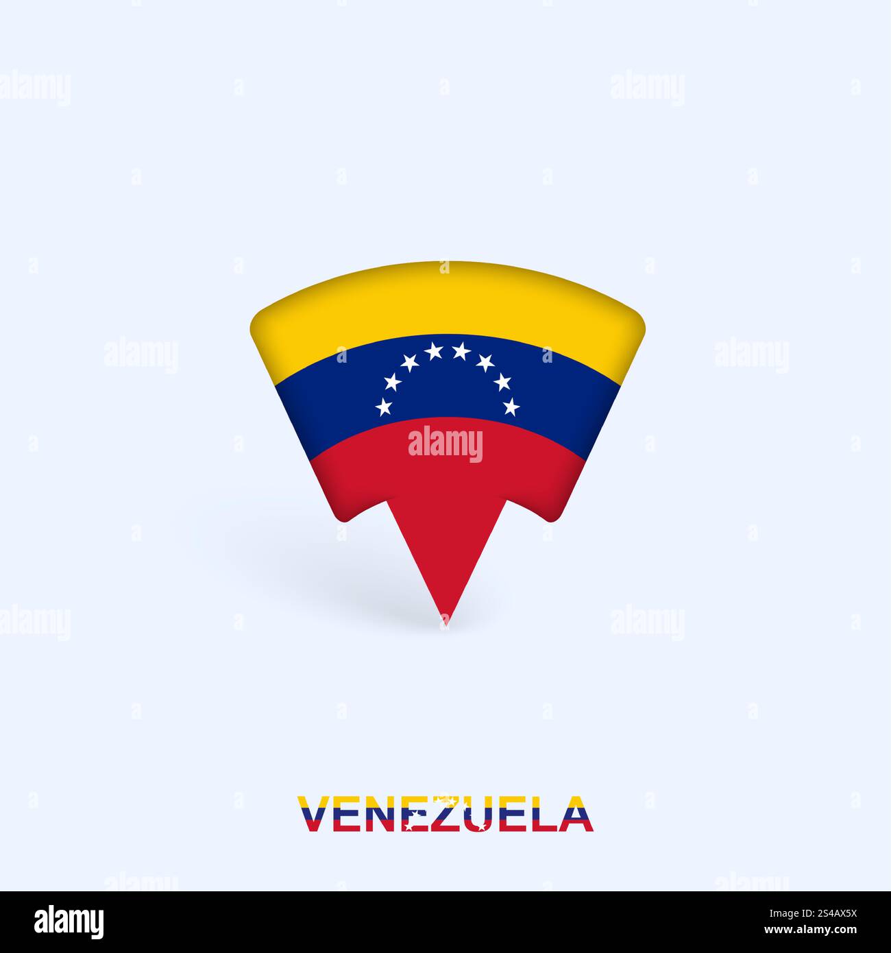 Venezuela Flag Map Pointer Design with Shadow. Vector illustrator Stock ...