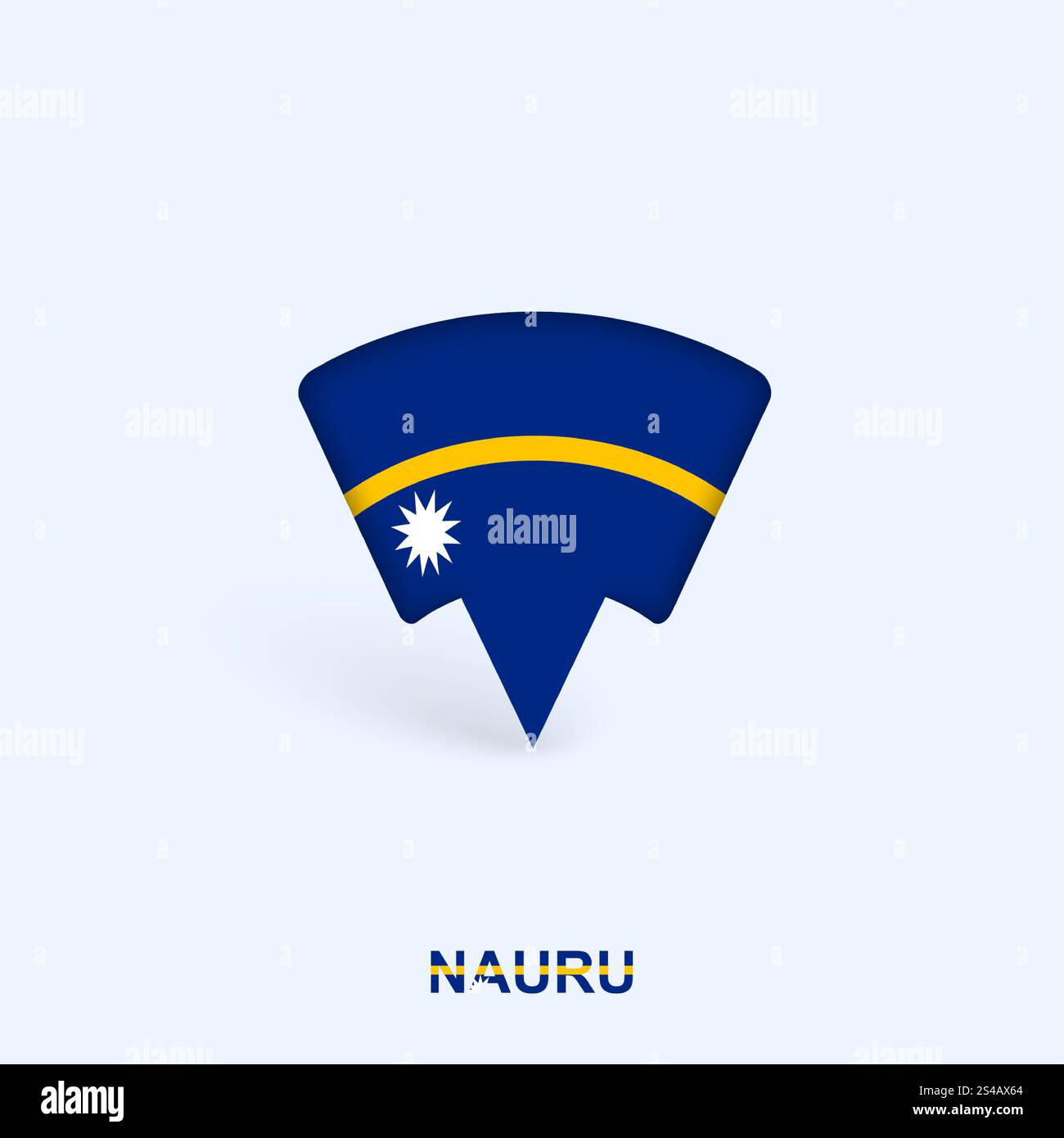 Nauru Flag Map Pointer Design with Shadow. Vector illustrator Stock ...