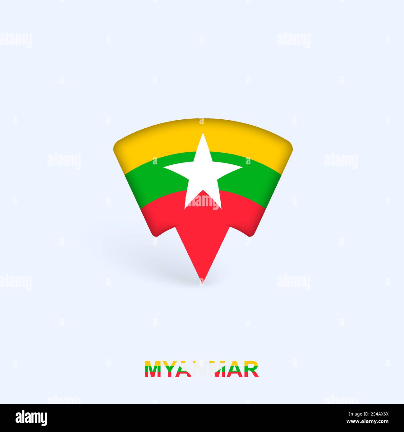 Myanmar Flag Map Pointer Design with Shadow. Vector illustrator Stock Vector Image & Art - Alamy