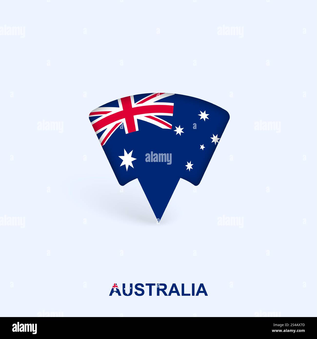 Australia Flag Map Pointer Design with Shadow. Vector illustrator Stock ...