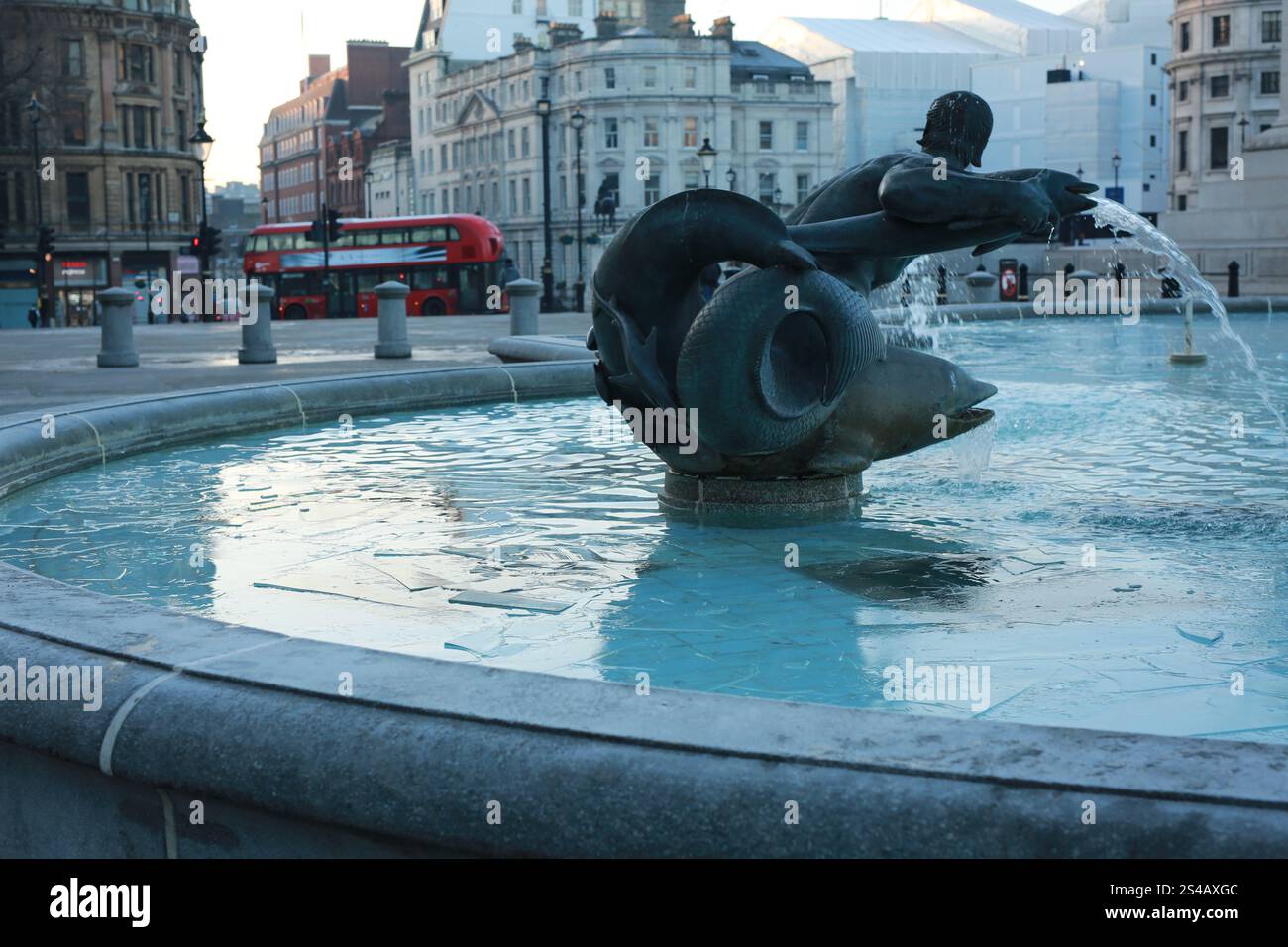 London, UK. 11 January 2025. UK Weather: An ice-covered frozen fountain ...