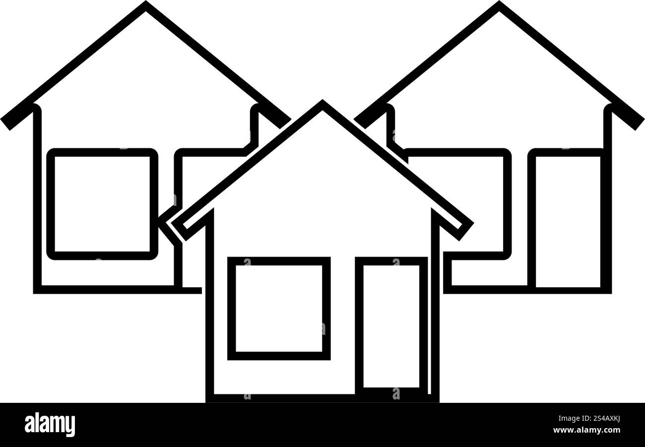 Three house icon Stock Vector Image & Art - Alamy