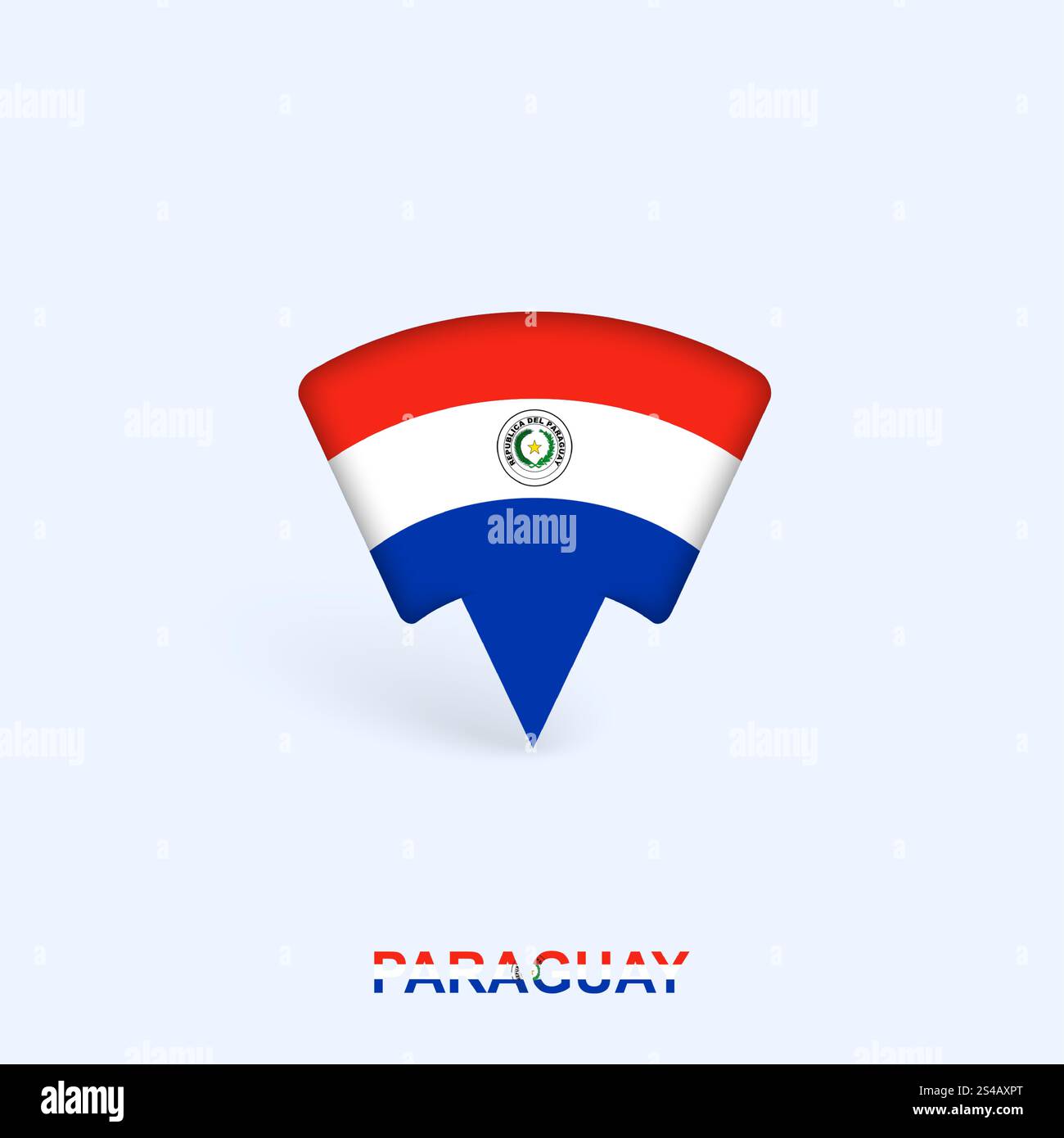 Paraguay Flag Map Pointer Design with Shadow. Vector illustrator Stock ...