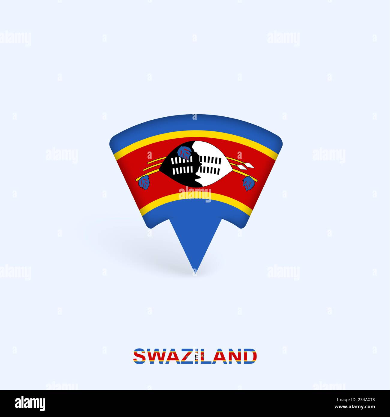 Swaziland Flag Map Pointer Design with Shadow. Vector illustrator Stock Vector Image & Art - Alamy