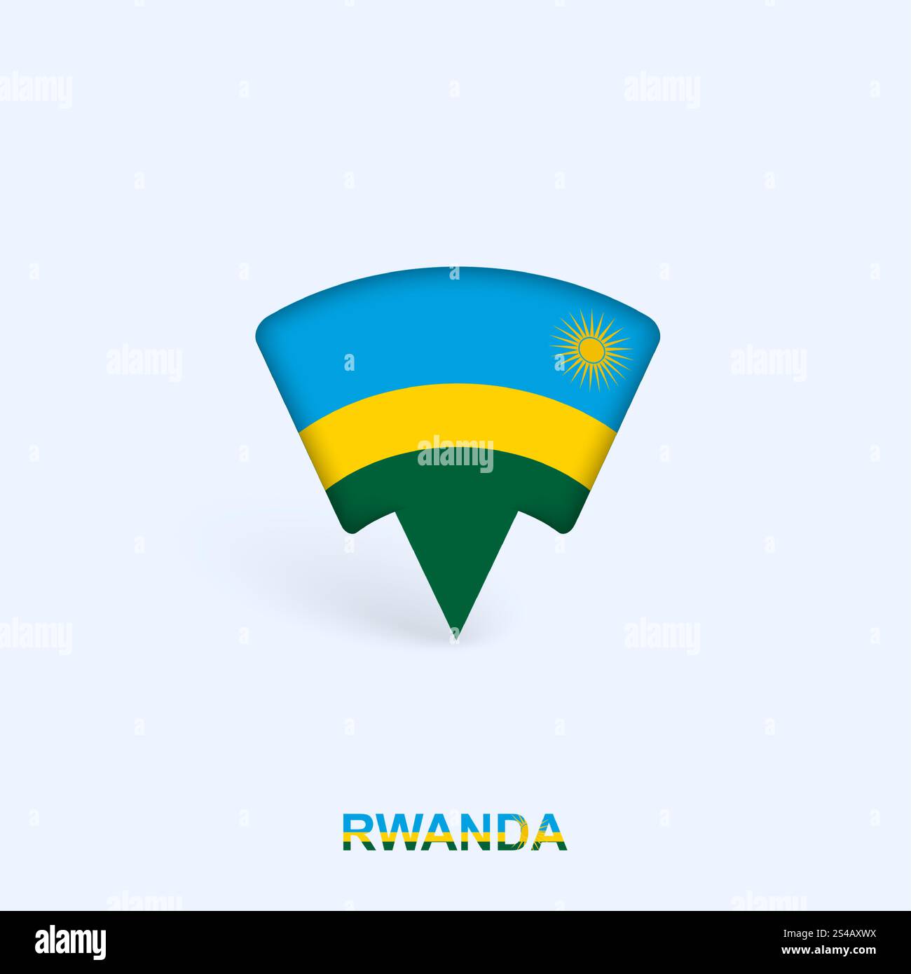 Rwanda Flag Map Pointer Design with Shadow. Vector illustrator Stock Vector Image & Art - Alamy