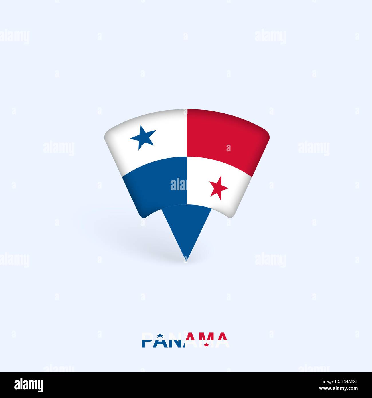 Panama Flag Map Pointer Design with Shadow. Vector illustrator Stock ...