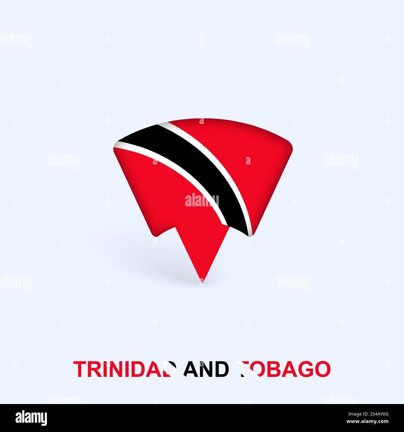 Trinidad and Tobago Flag Map Pointer Design with Shadow. Vector illustrator Stock Vector Image ...