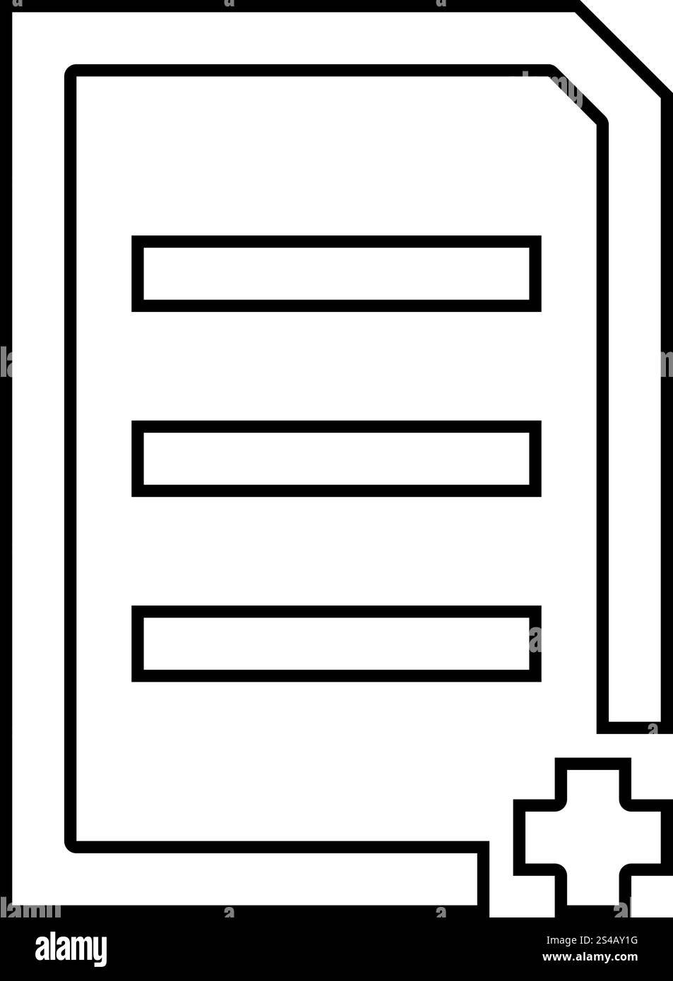 Document sheet add black icon Stock Vector Image & Art - Alamy