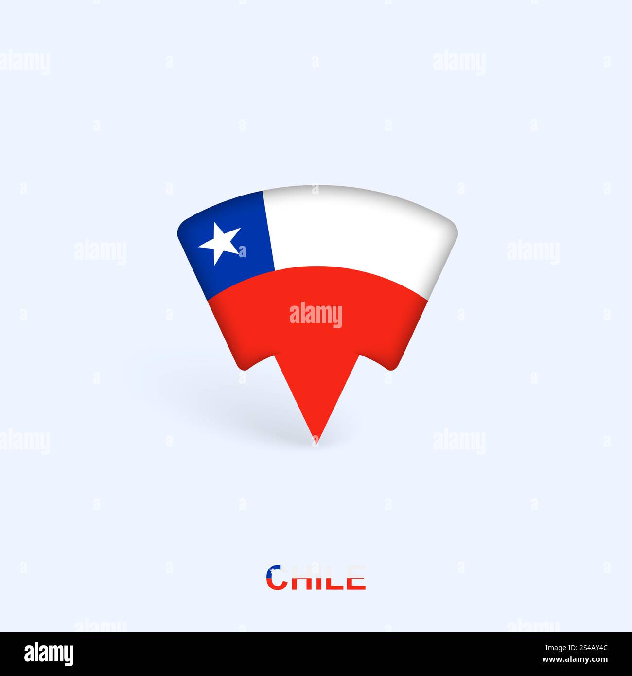 Chile Flag Map Pointer Design with Shadow. Vector illustrator Stock ...