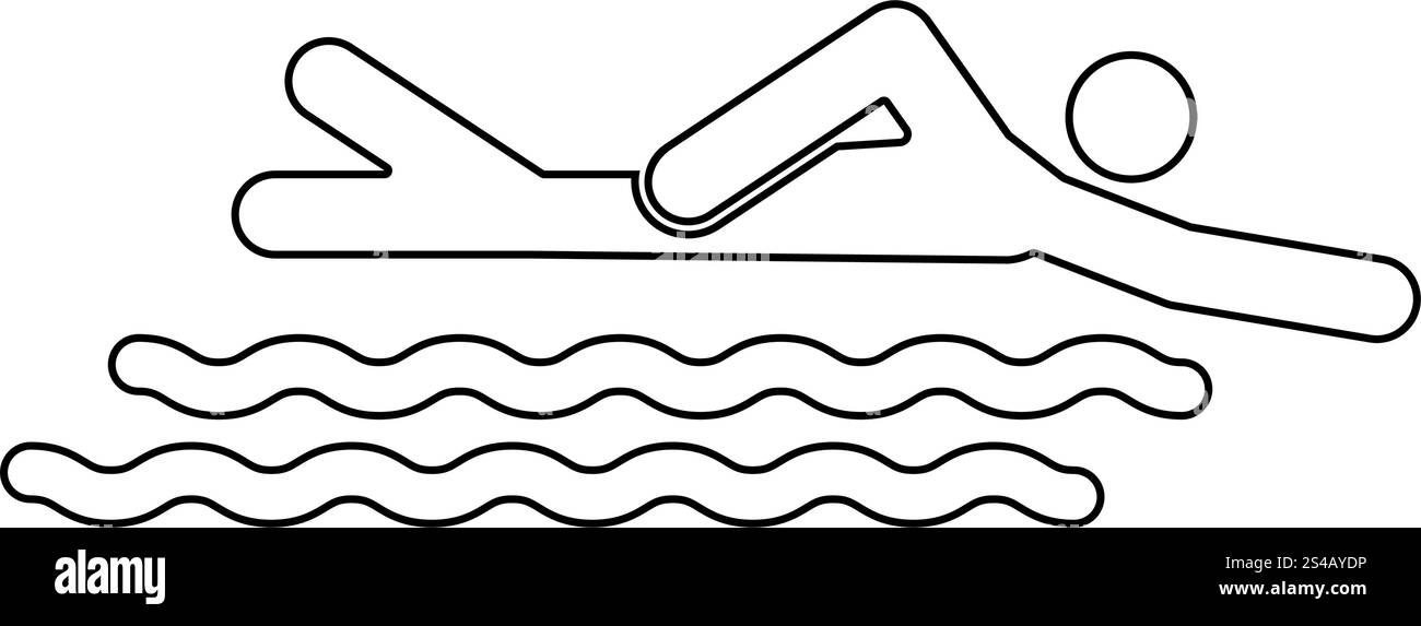 Swimming stick figure pictogram hi-res stock photography and images - Alamy