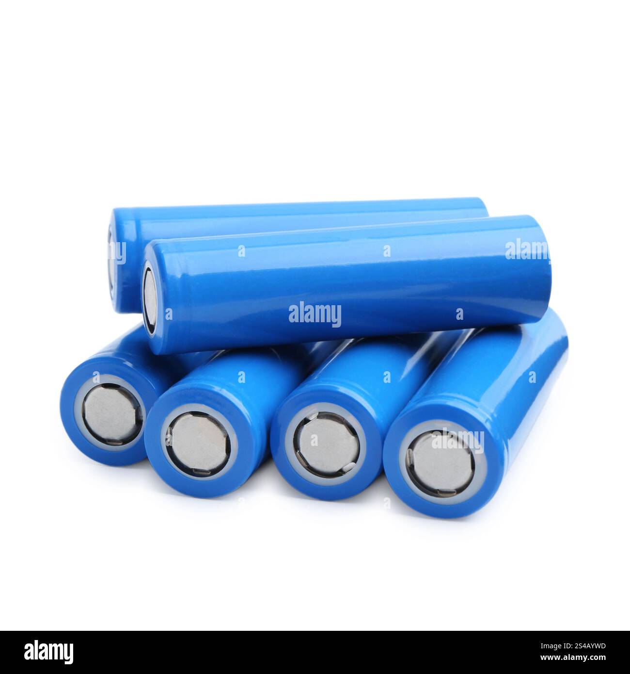 Many AA cell batteries isolated on white Stock Photo - Alamy