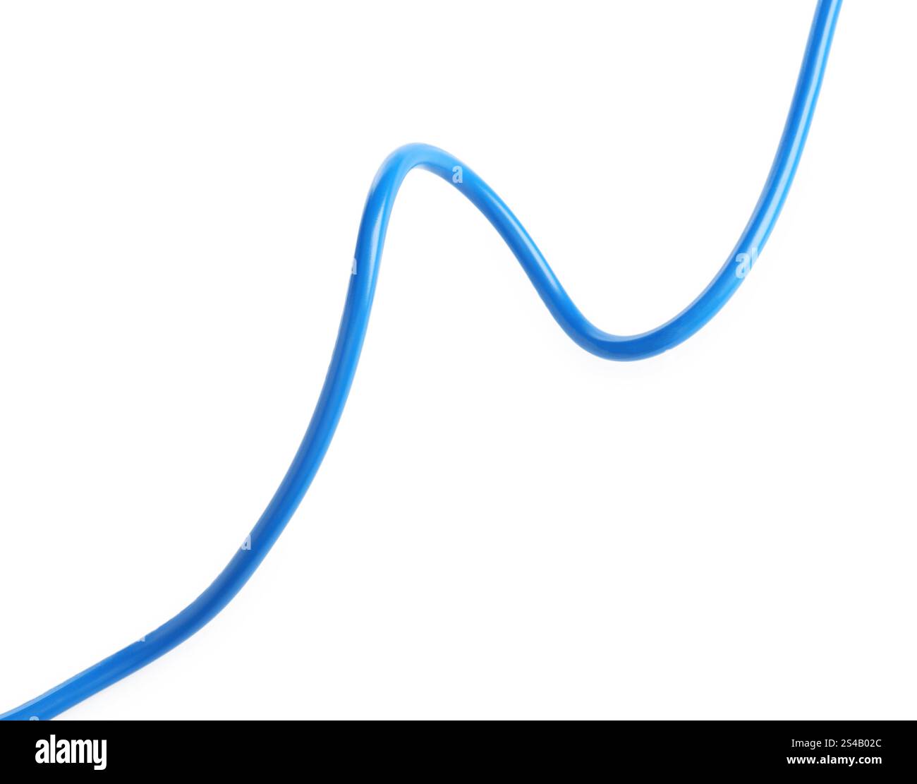 One blue electrical wire on white background Stock Photo - Alamy