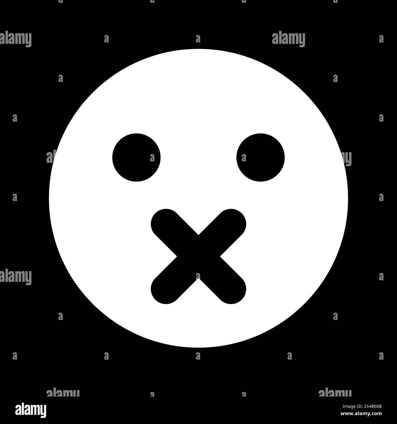 Silence emoticon white color icon .. Silence emoticon it is white color ...